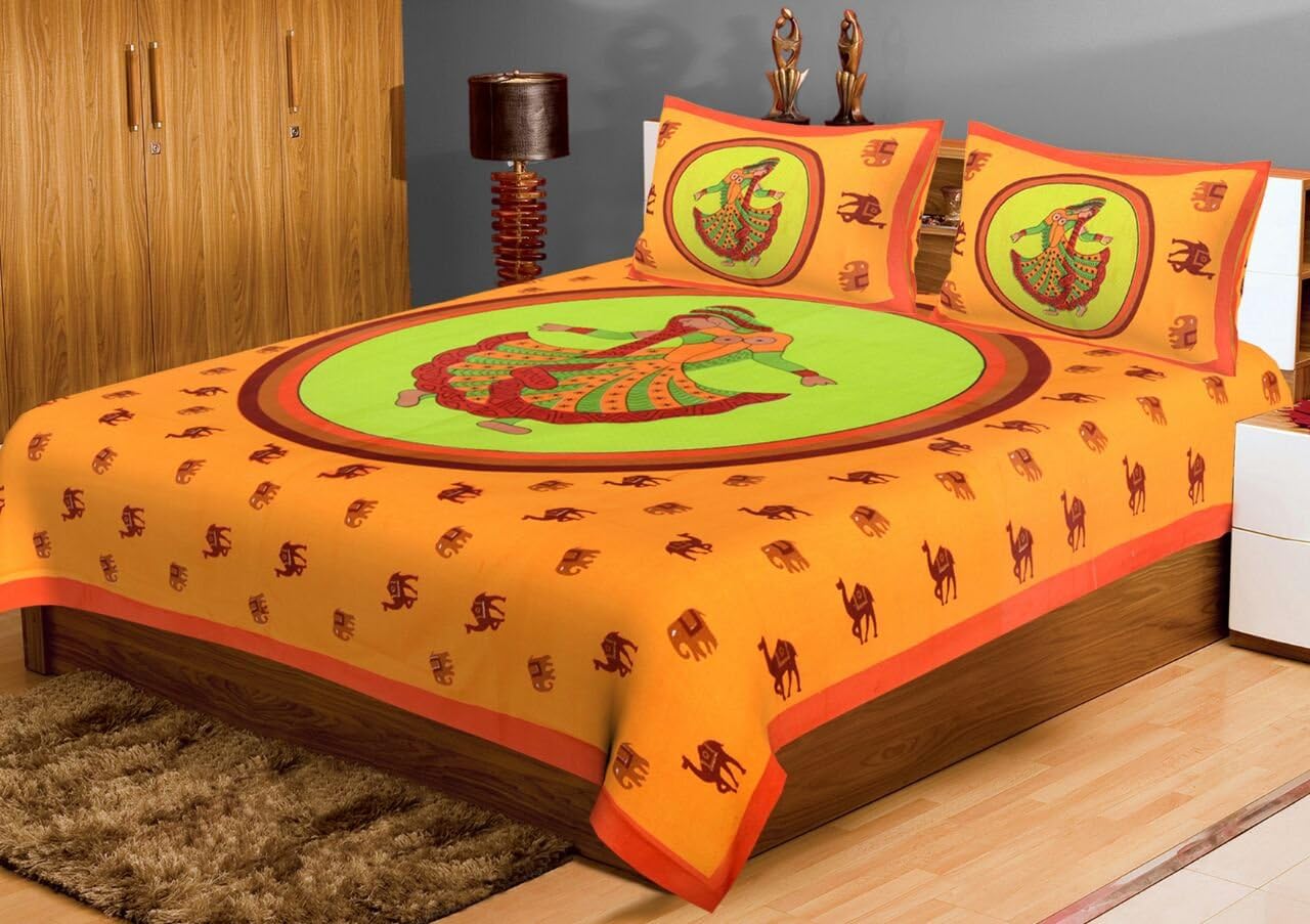 Amazon Gemsandcraft King Size Double Bed Sheets Rajasthani Flower amazon-gemsandcraft-king-size-double-bed-sheets-rajasthani-flower