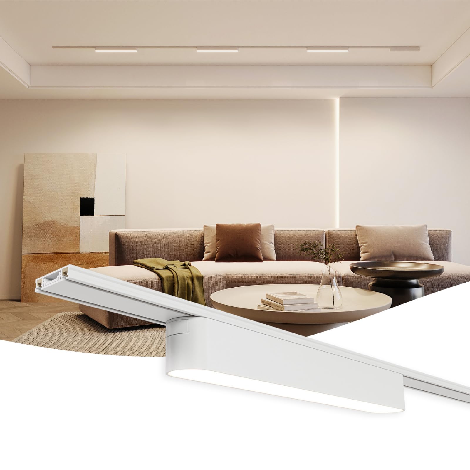 KNYELYNS 6.6FT Track Lighting with 3 x 4000K Floodlights Kit, Ultra ...