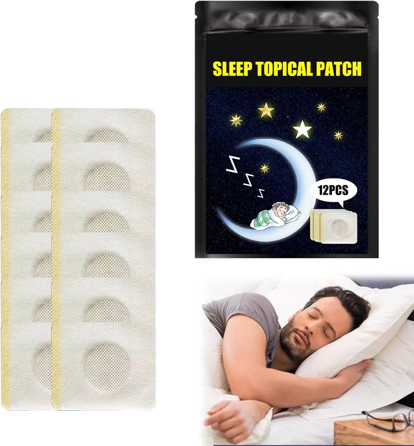 12Pcs/Box Sleeping Patches, Natural Patch Sleep Stickers, Sleepypatch ...