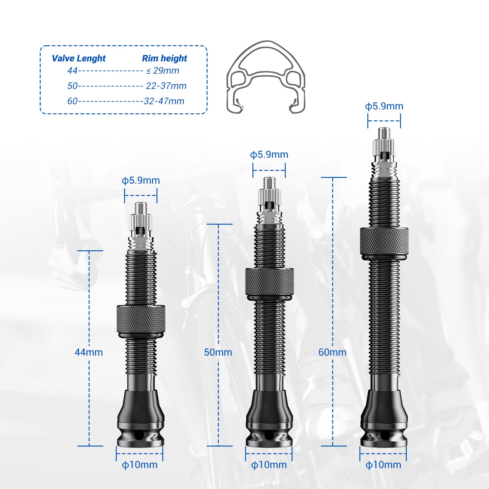 Snapklik.com : Tubeless Presta Valve Stem 44/50/60 Mm, Super Light ...
