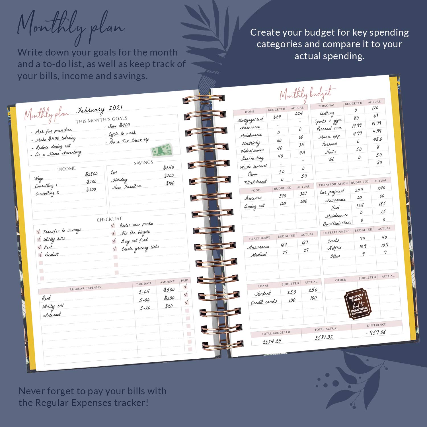 Snapklik.com : PLANBERRY Budget Planner Premium Undated Monthly Finance ...
