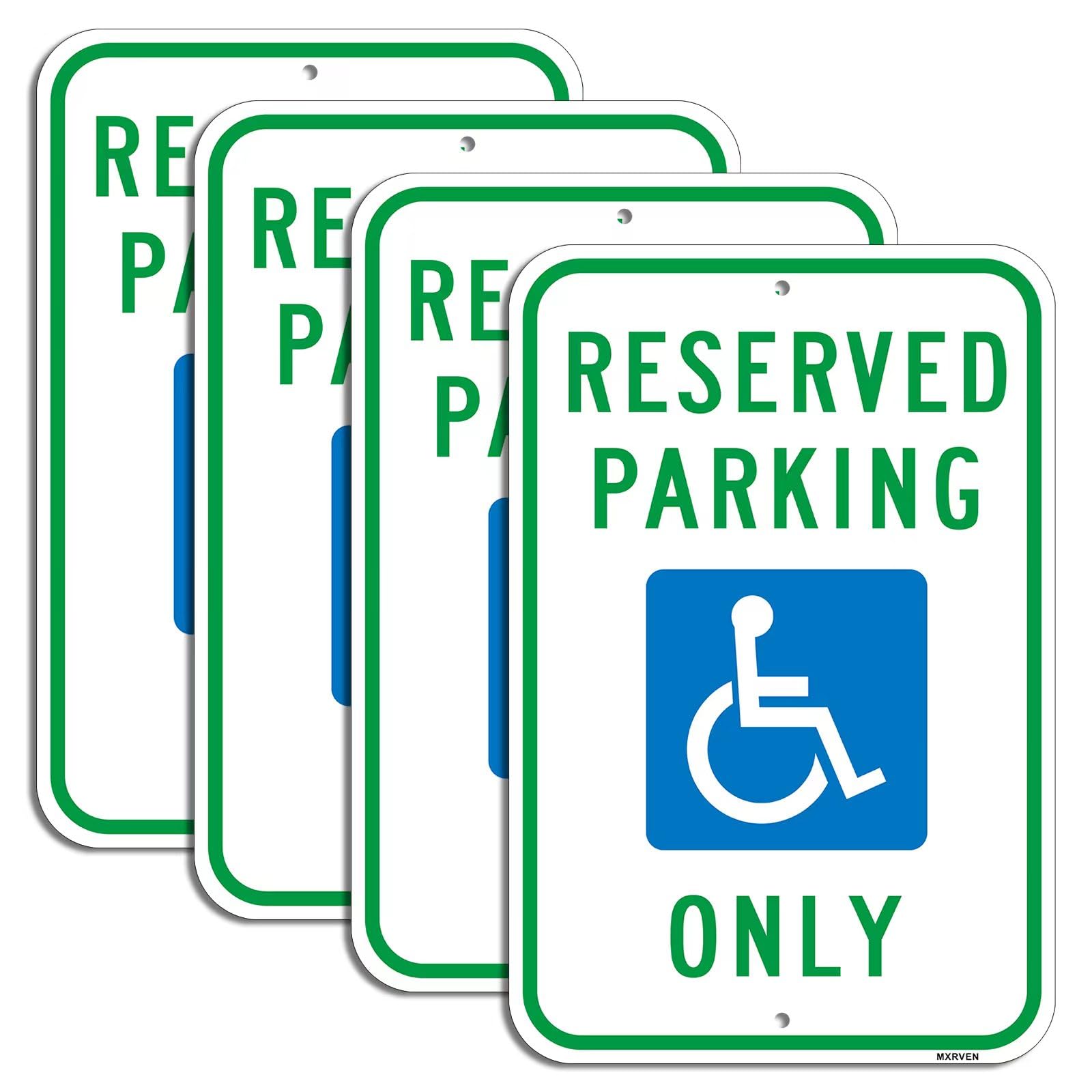 Amazon.com: 4 Pack Large Handicap Parking Sign, Reserved Parking Sign ...