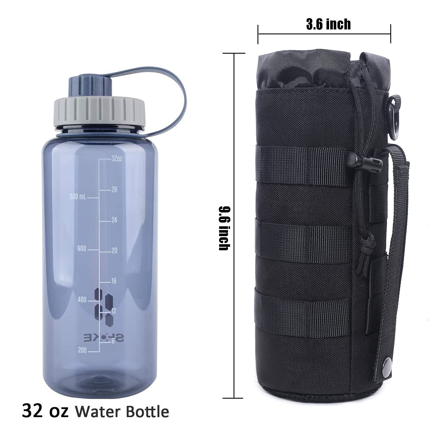 Snapklik.com : Tactical Molle Water Bottle Pouch Military Drawstring ...