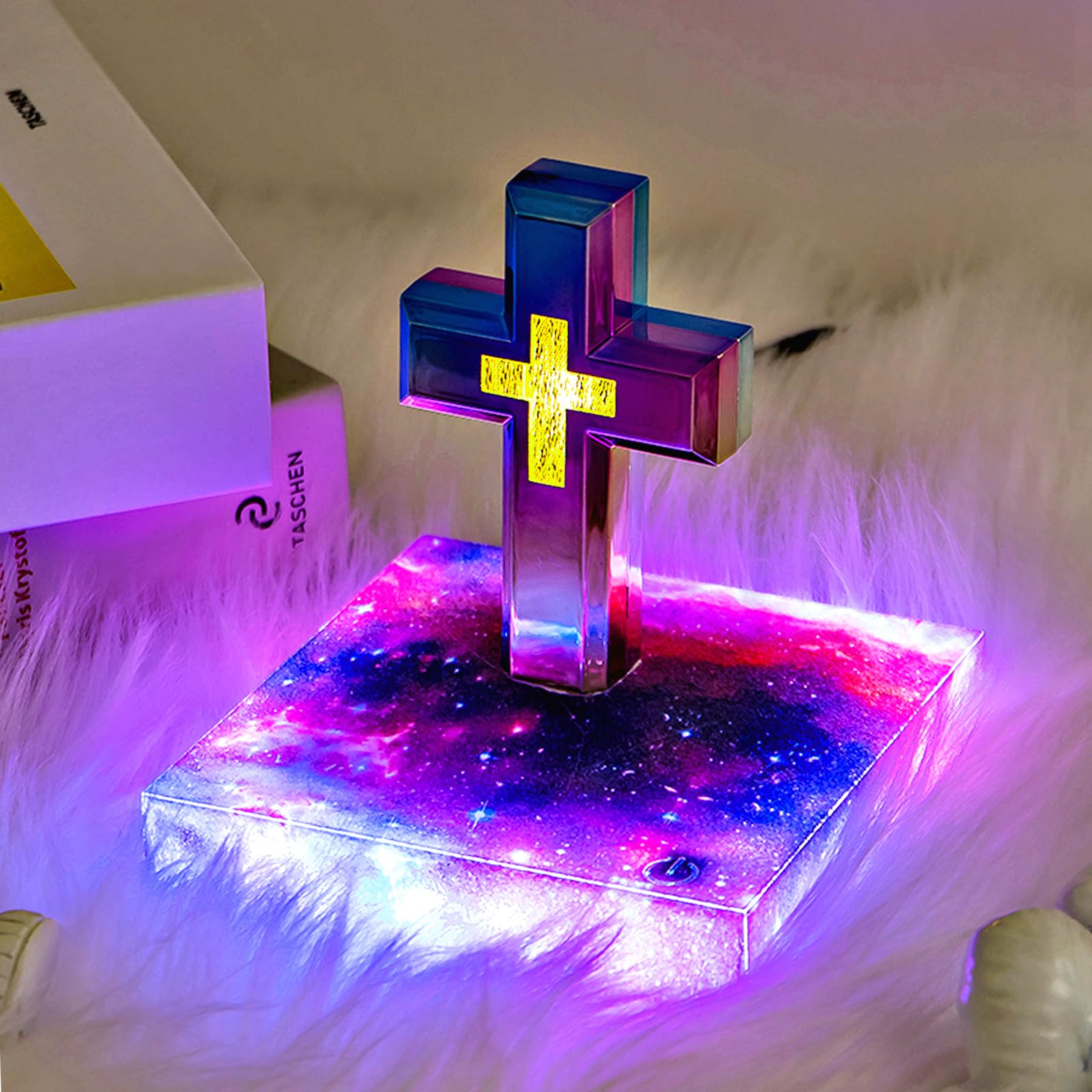 MAGECMOON Magnetic Levitating Lamp Floating Cross Floating RGB Lights ...
