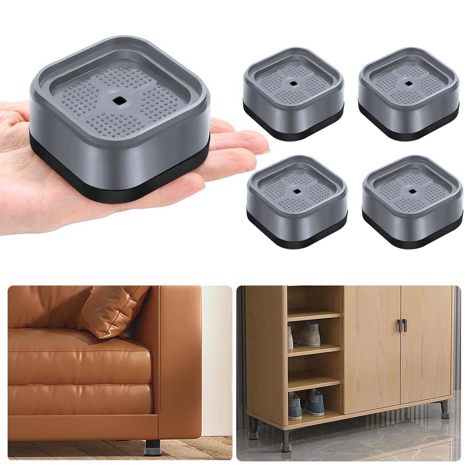 Amazon.com: shouwuhho 4 Pack Furniture Risers Adjustable Bed Risers ...
