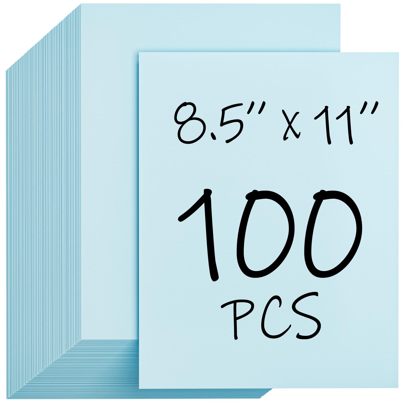 Snapklik.com : 100 Sheets Blue Cardstock 8.5 X 11, 92lb/250gsm Colored ...
