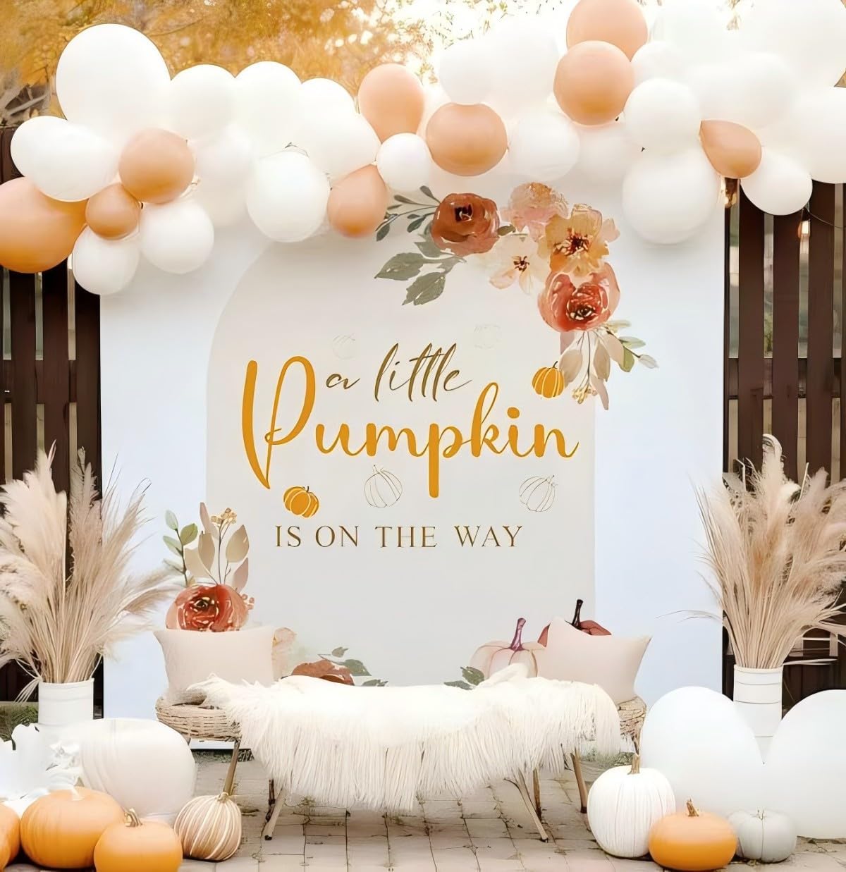 Amazon.com: A Little Pumpkin Is On The Way Baby Shower Decal - Fall ...