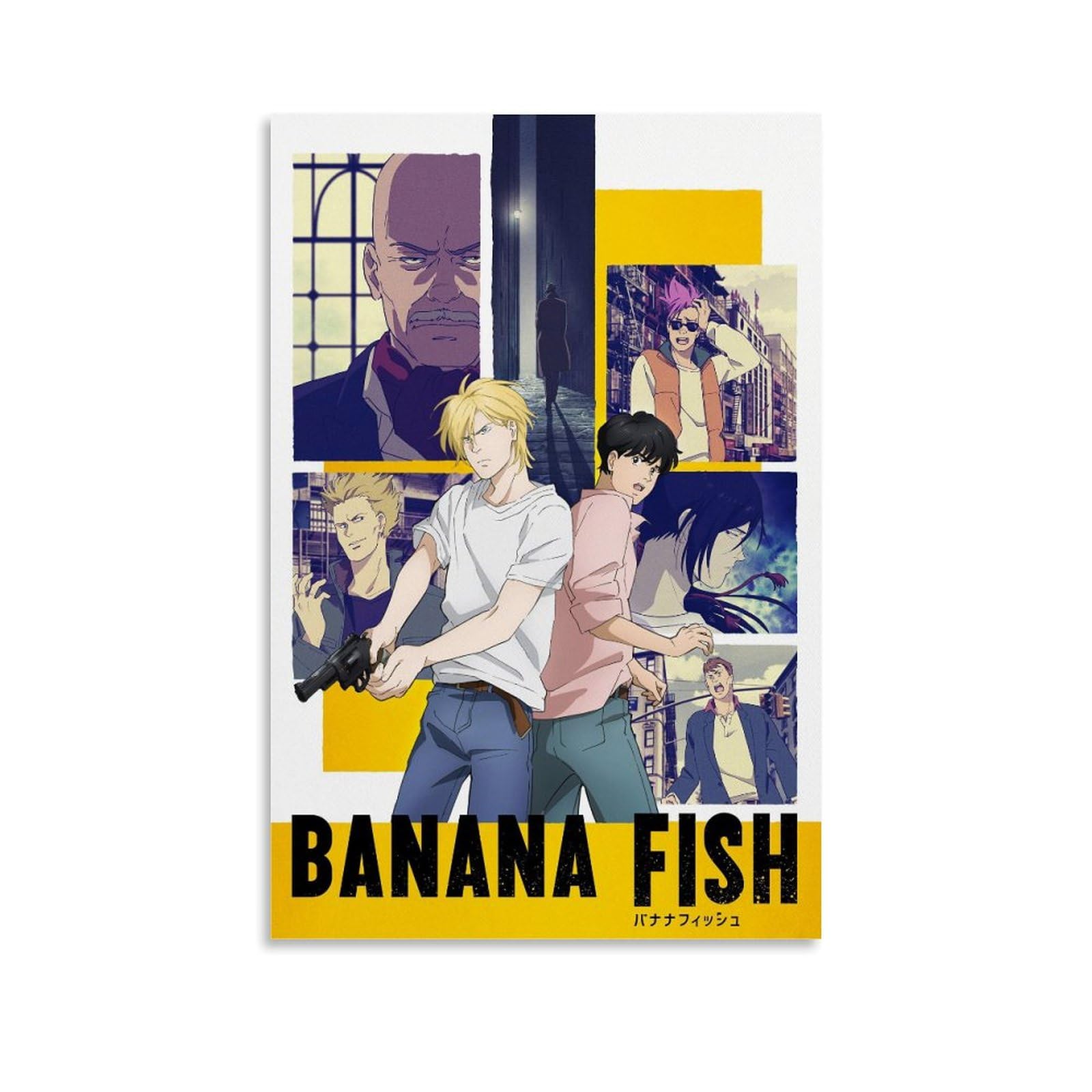 Amazon.com: Alkoy Banana Poster Fish Comics Anime Canvas Art Painting ...