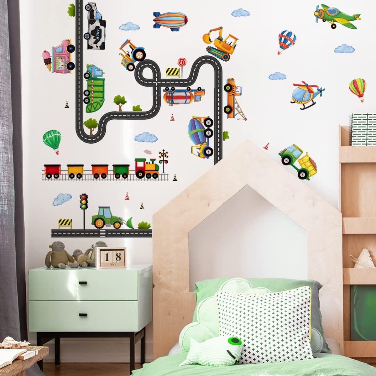 Amazon.com: Runtoo Construction Car Road Wall Stickers City Vehicle ...
