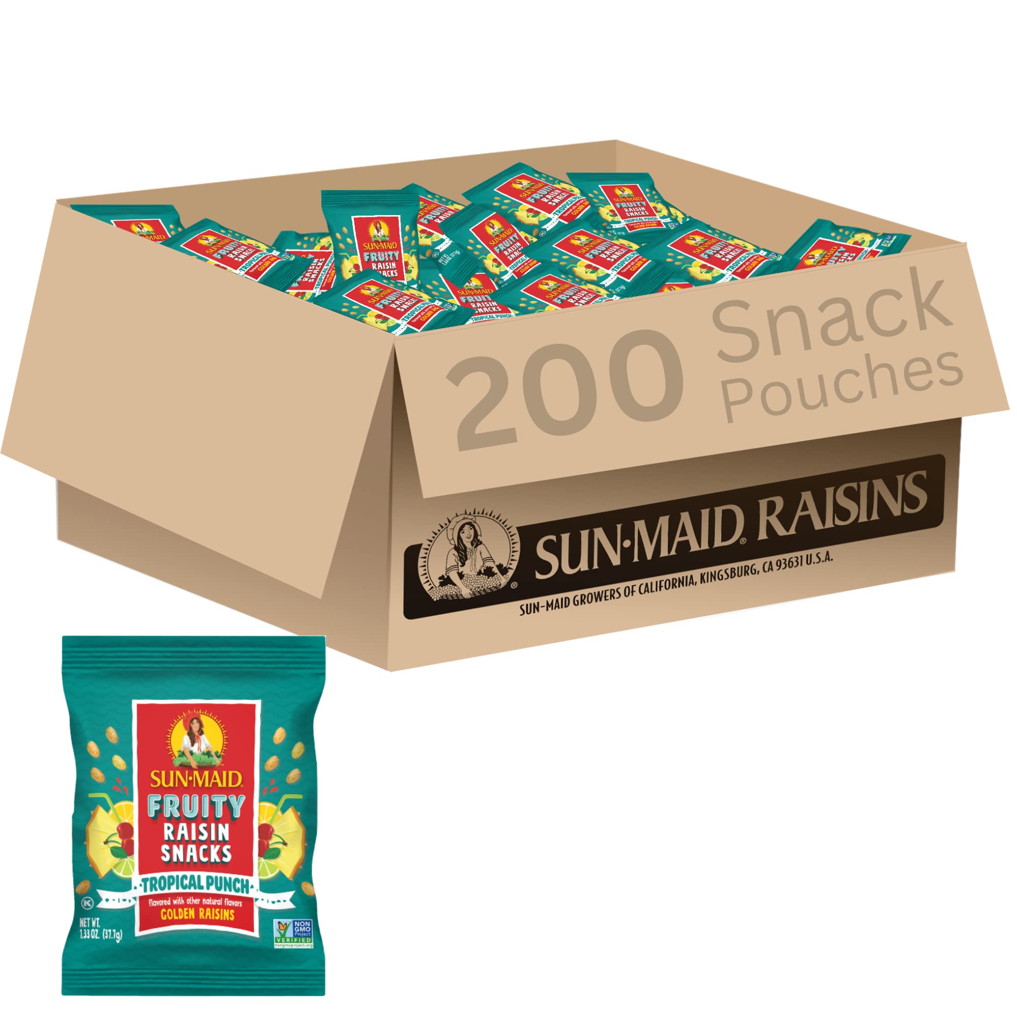 Sun-Maid Tropical Punch Fruity Raisin Snacks - (200 Pack) 1.33 oz ...