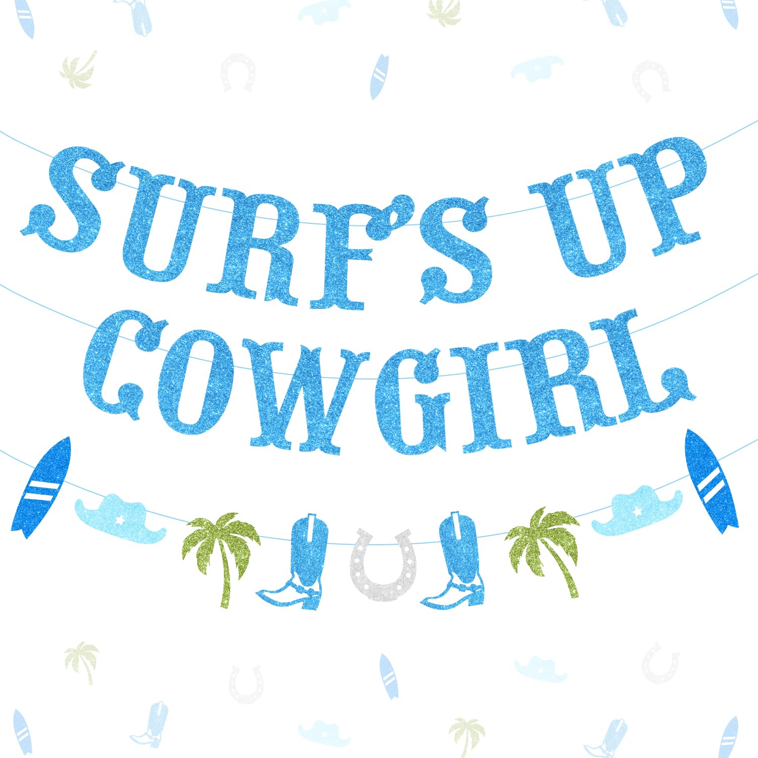 Amazon.com: Surf's Up Cowgirl Banner Coastal Cowgirl Bachelorette Party ...