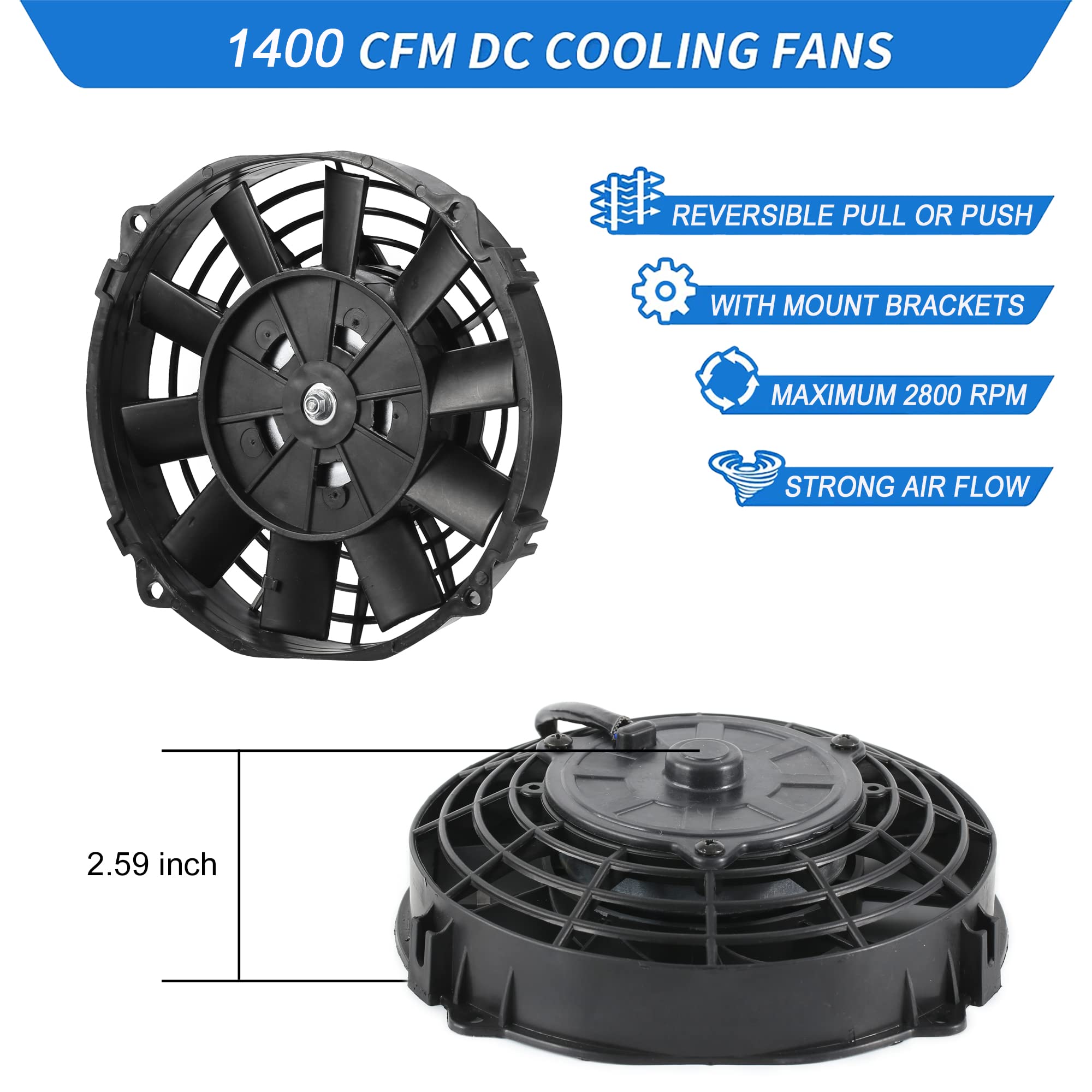 Snapklik.com : CTOCH 7" Electric Radiator Cooling Fan Assembly Kit