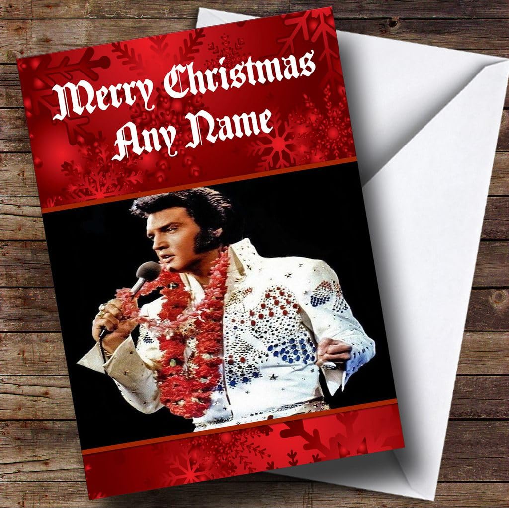 Red Elvis Presley Personalised Christmas Card : Amazon.co.uk ...