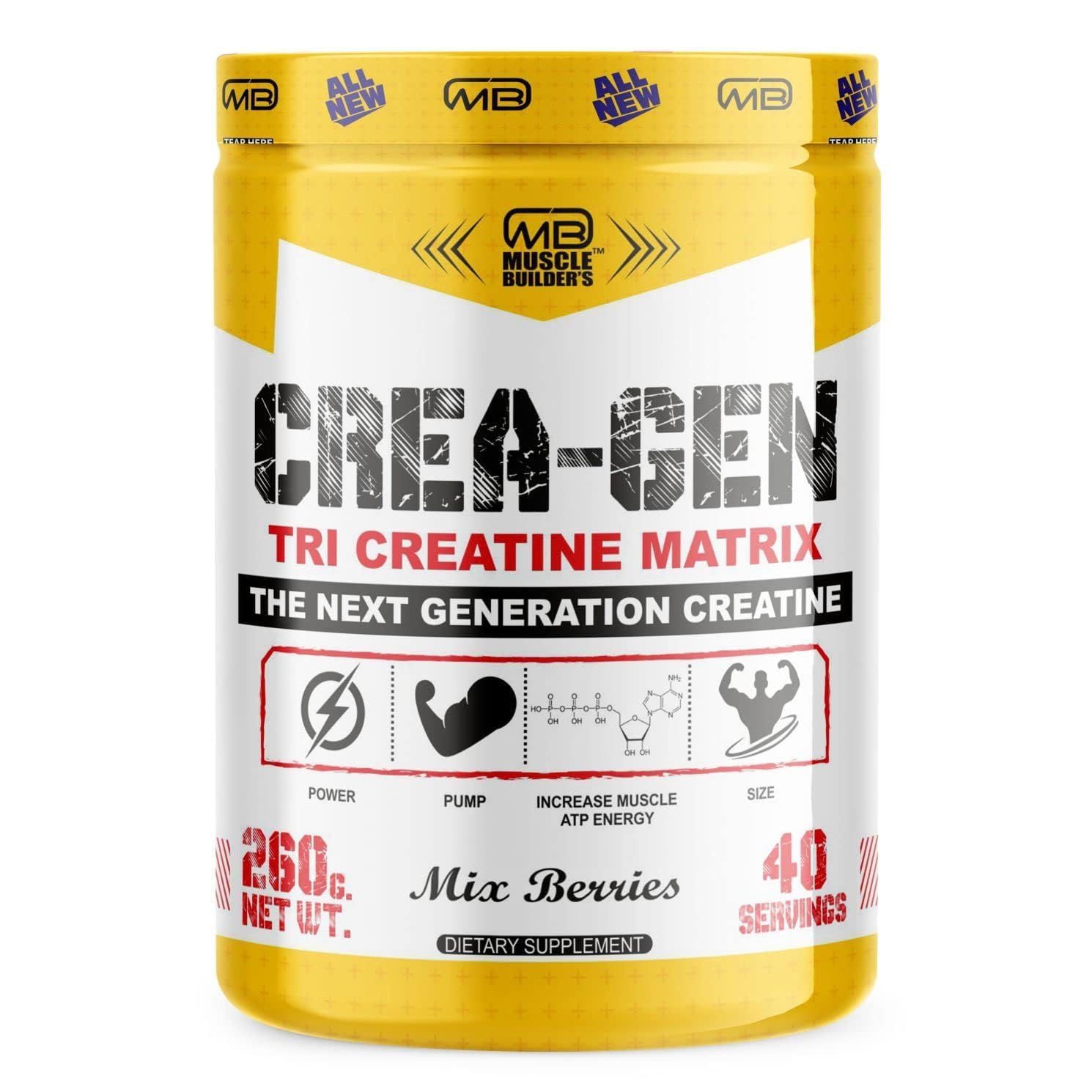 Mb Muscle Builders Crea Gen Creatine Monohydrate Powder For Muscle ...