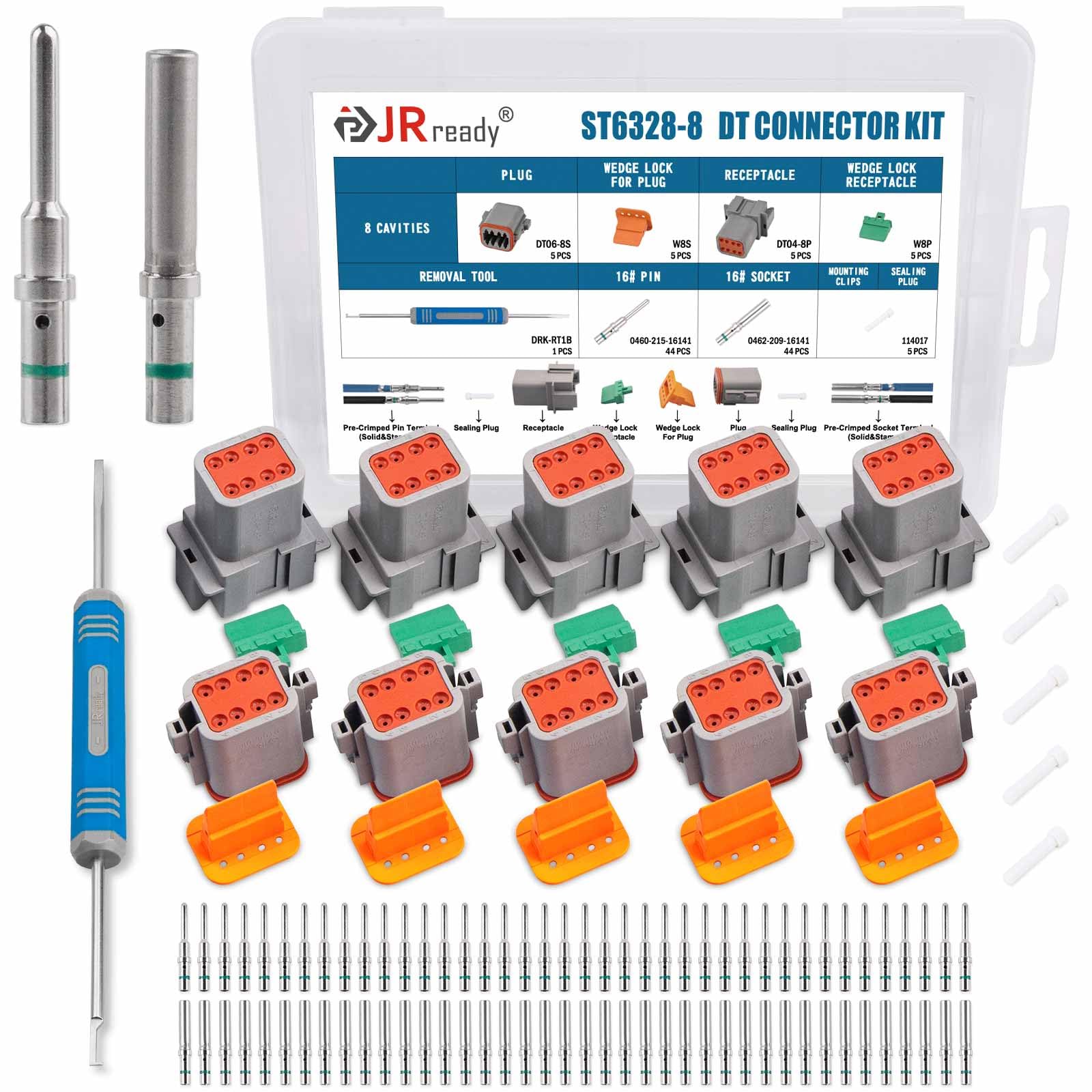 Snapklik.com : JRready Deutsch DT 8 Pin Connector Kits