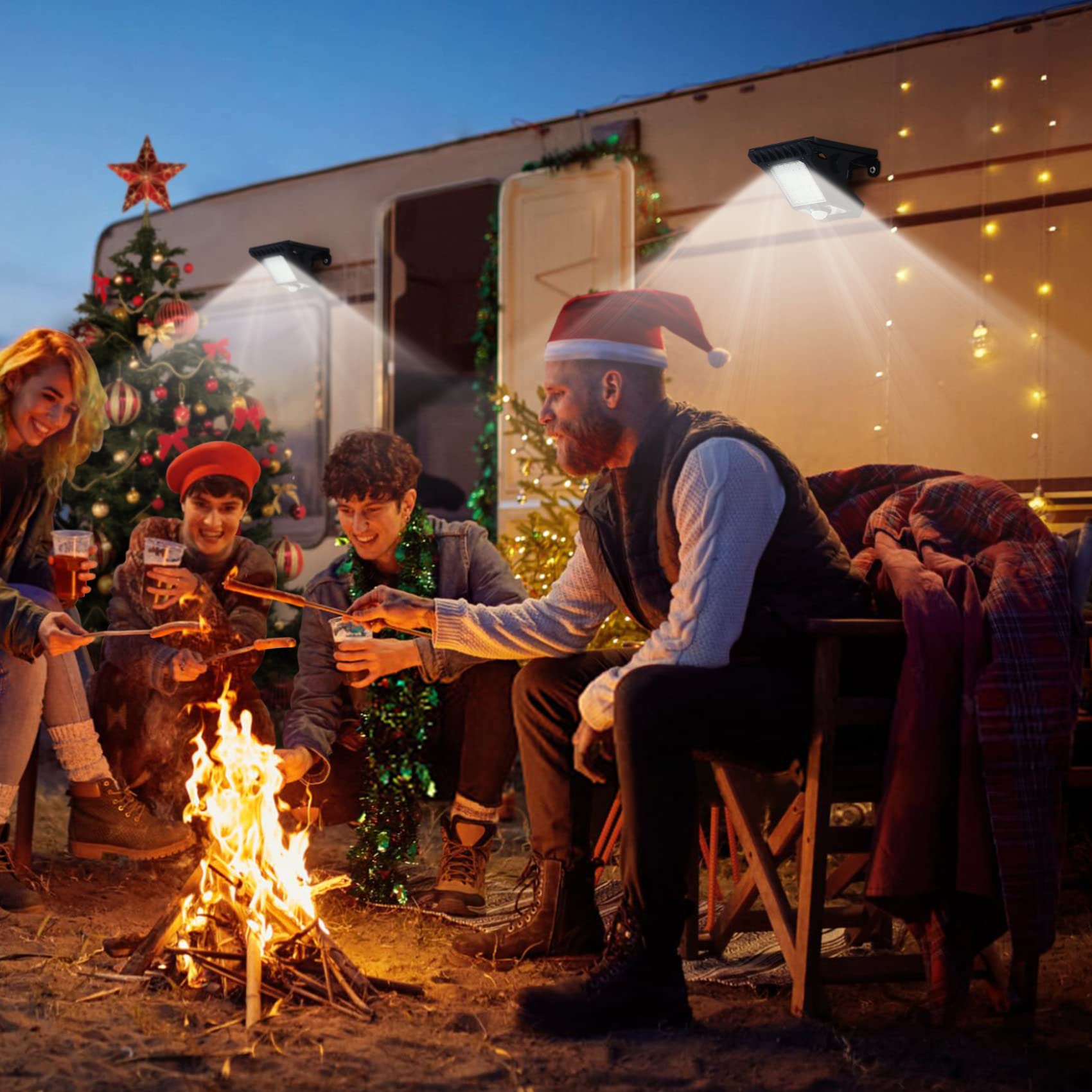 Tryme 45LEDs Solar Lights Outdoor Clip Motion Sensor Lights 3 Modes 3 ...