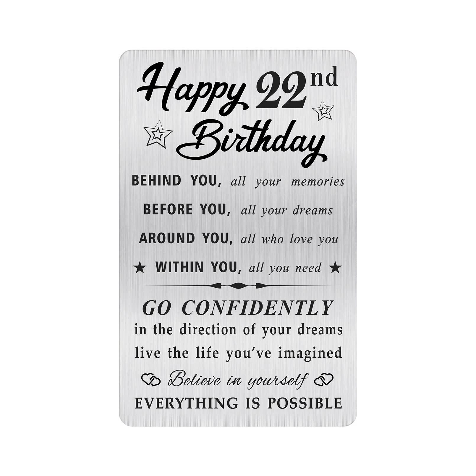 Amazon.com: MOQIYXL Happy 22nd Birthday Card for Men Women, Small ...