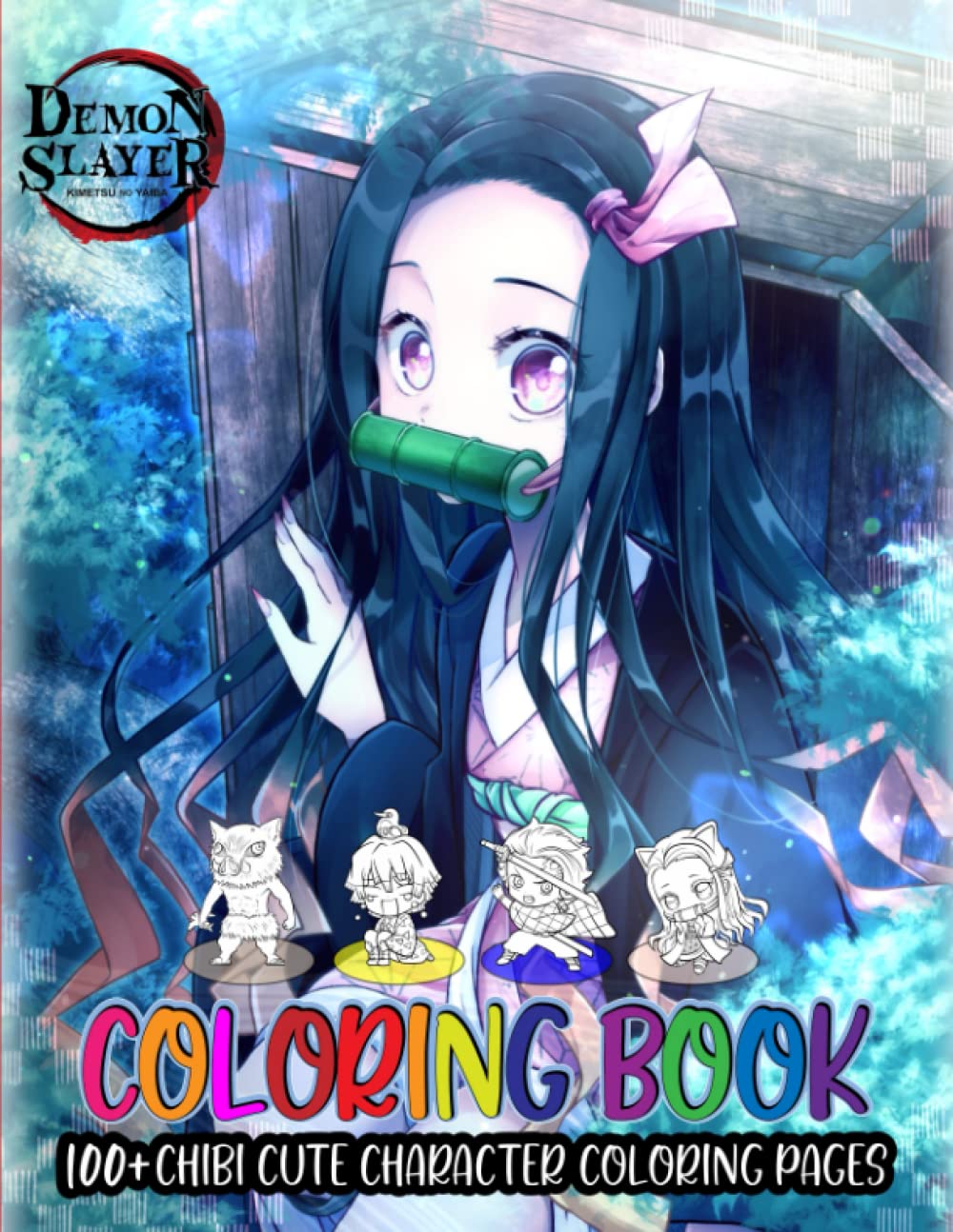 Demon Slayer Coloring Book Anime Manga Kawaii Chibi Demon Slayer ...