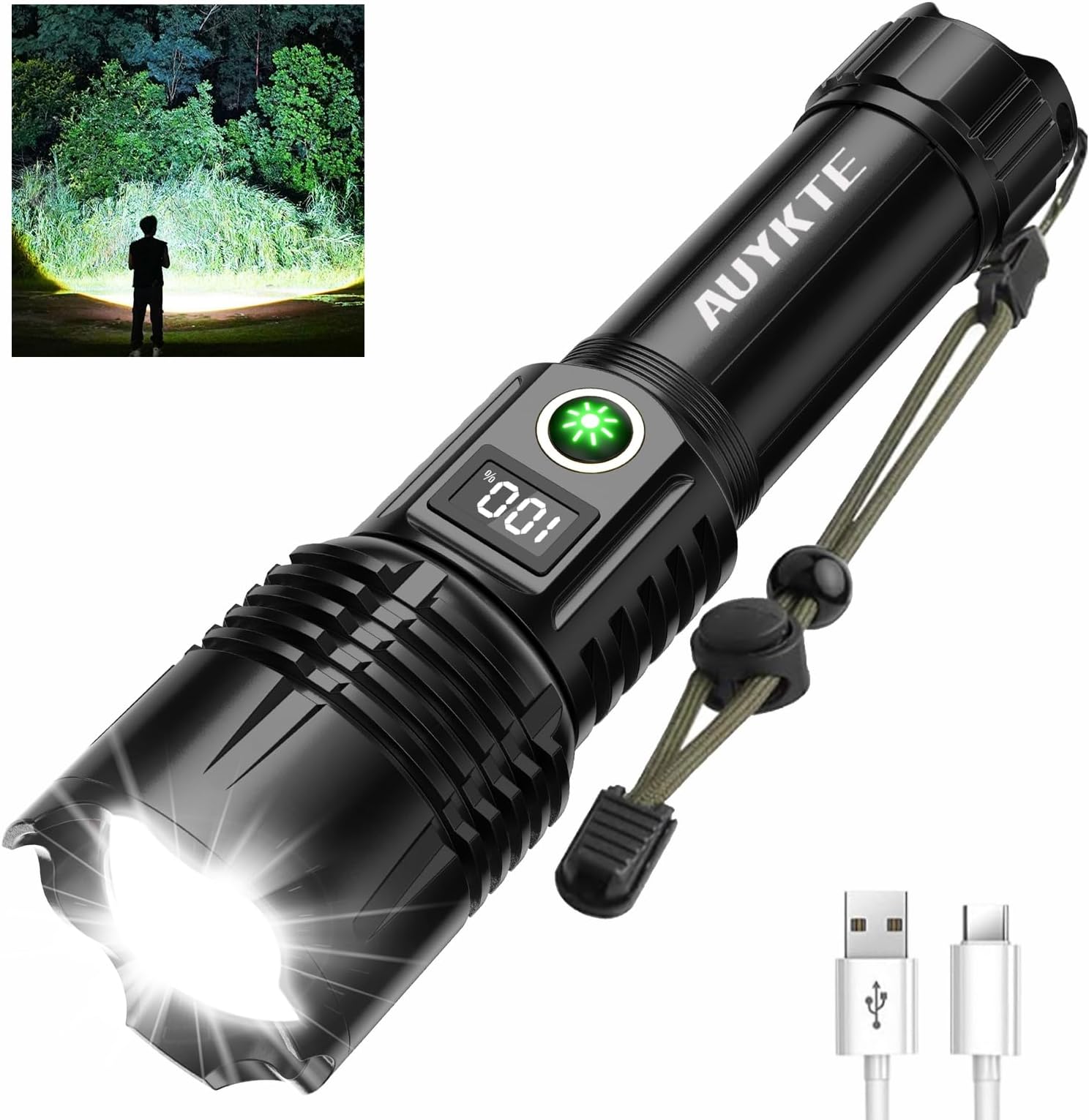 JOSHEN Rechargeable LED Flashlights 900000 High Lumens, Super Bright ...