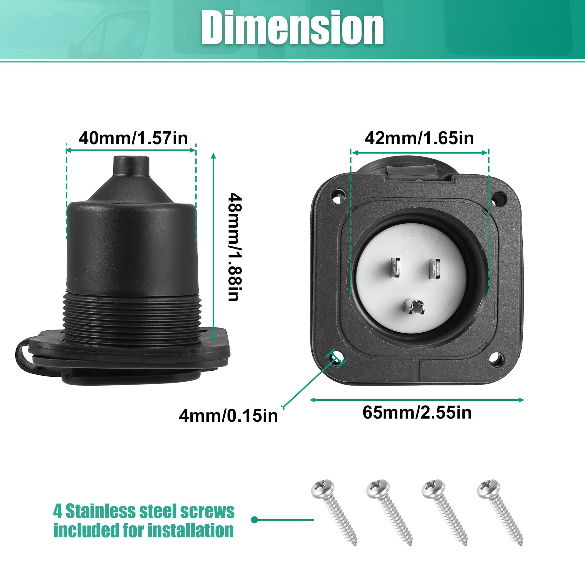 Recessed Male Electrical Receptacle