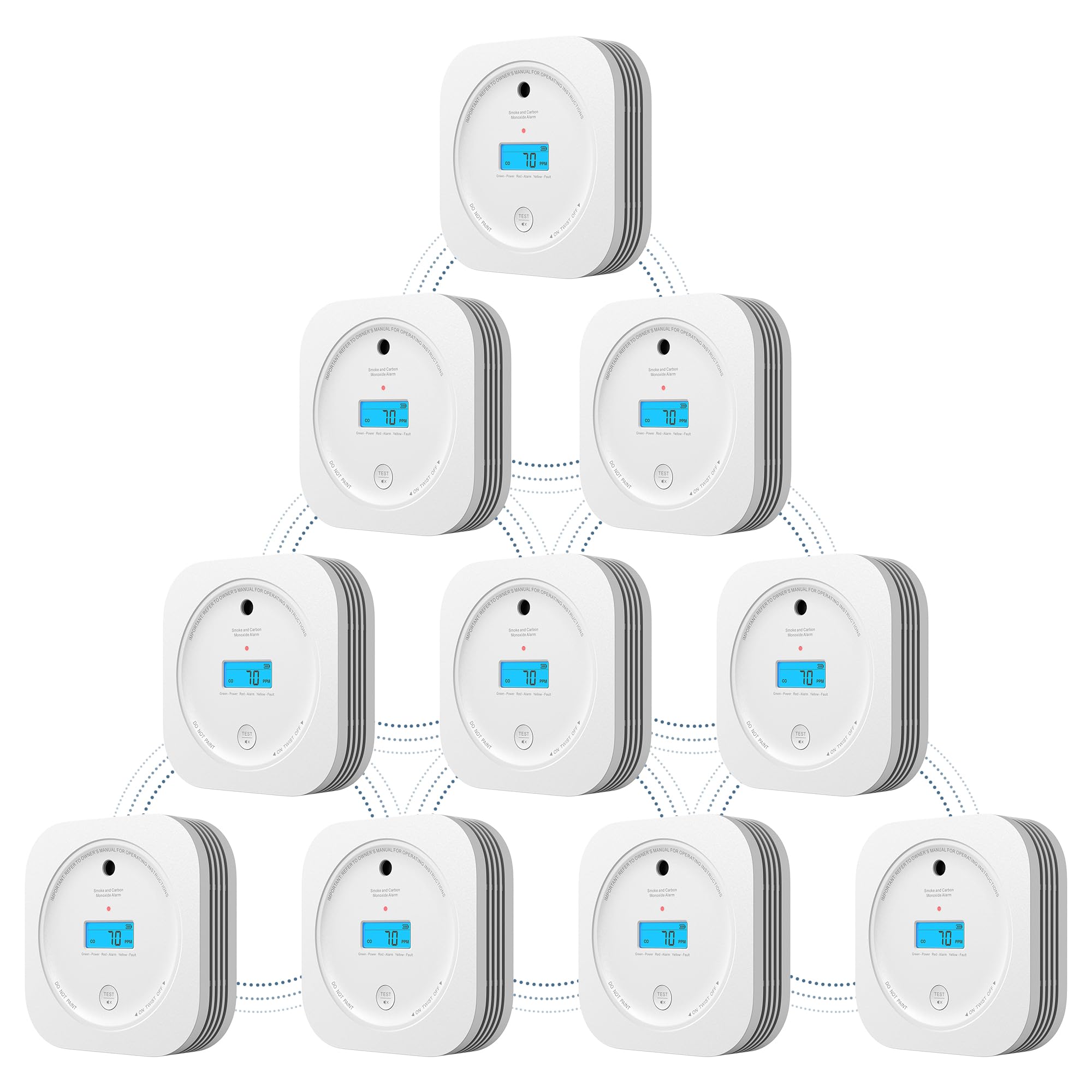 AEGISLINK Interlinked Smoke Carbon Monoxide Detector Combo, Smoke and ...