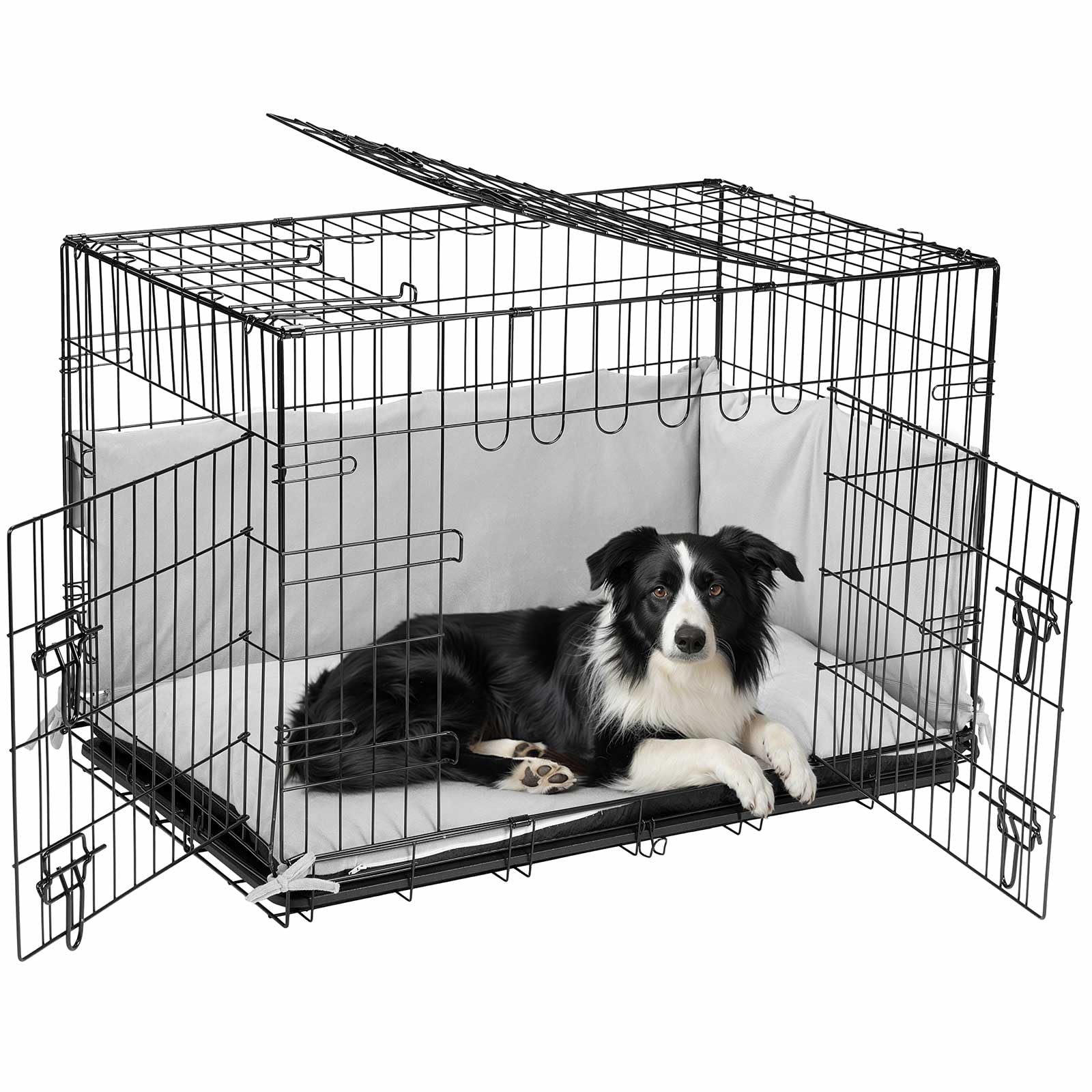Amazon.com : Veehoo 30 inch Dog Crates for Medium Dogs with Bumper ...