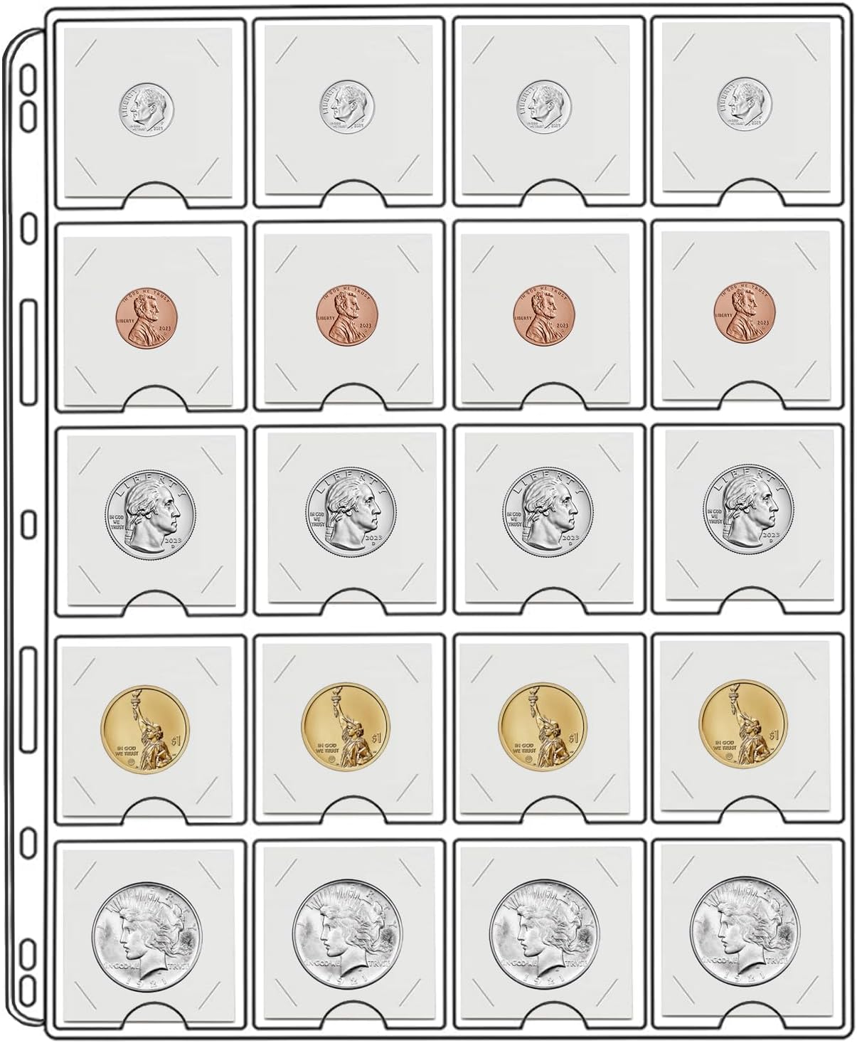 Amazon.com: Coin Sleeves for 2x2 Coin Flips,10 Sheets Coin Flip Page ...