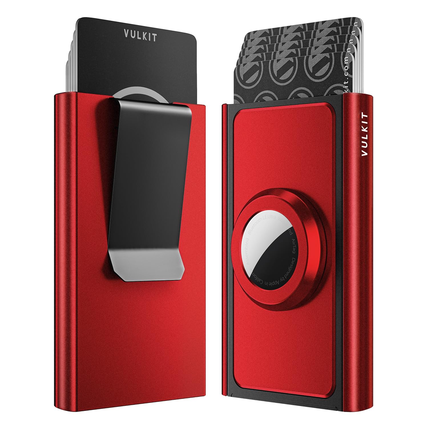 Amazon.com: VULKIT Minimalist Wallet with Money Clip and Airtag Holder ...
