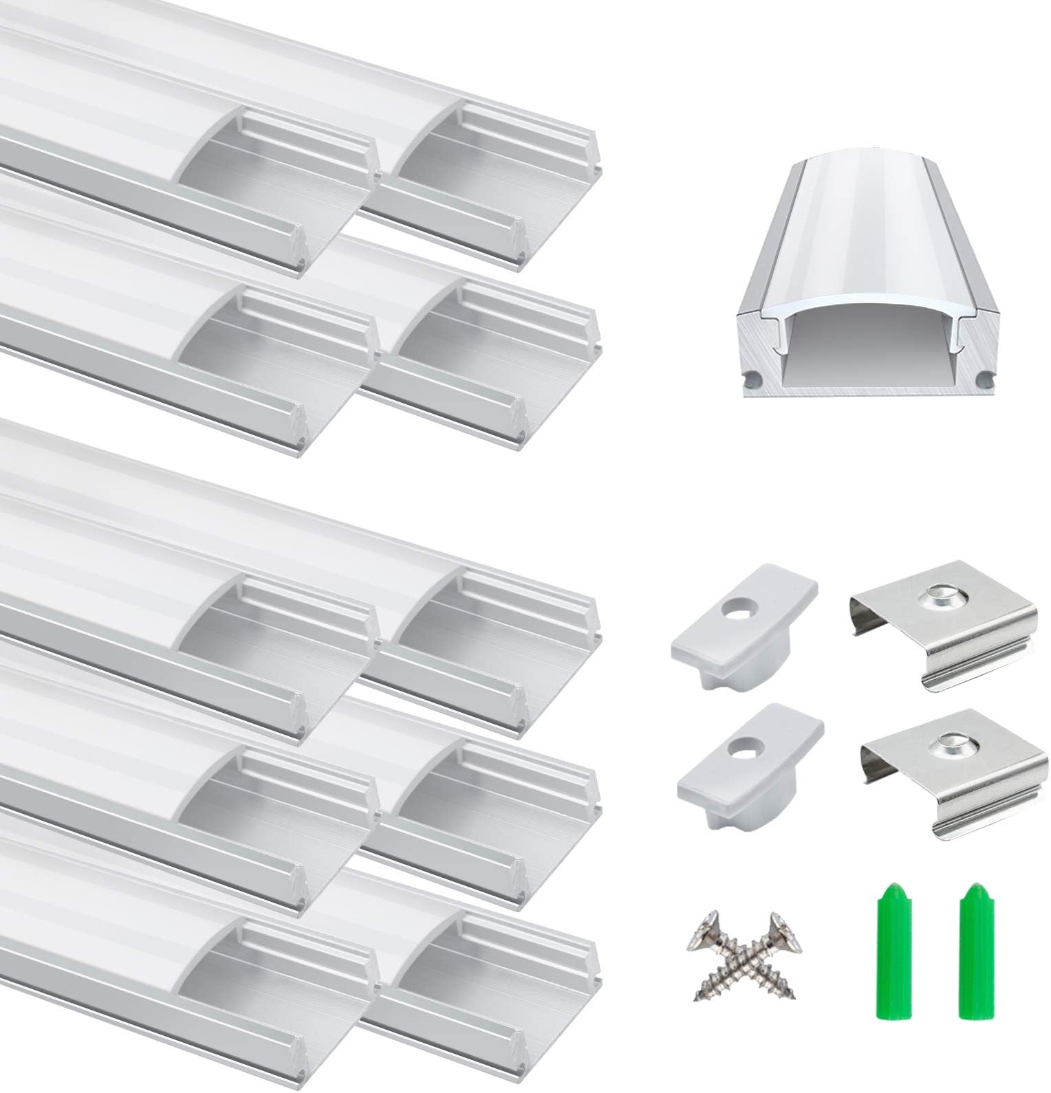 TMW Profiles 1 Meter Aluminium Channel for LED Strip Light with Plastic ...