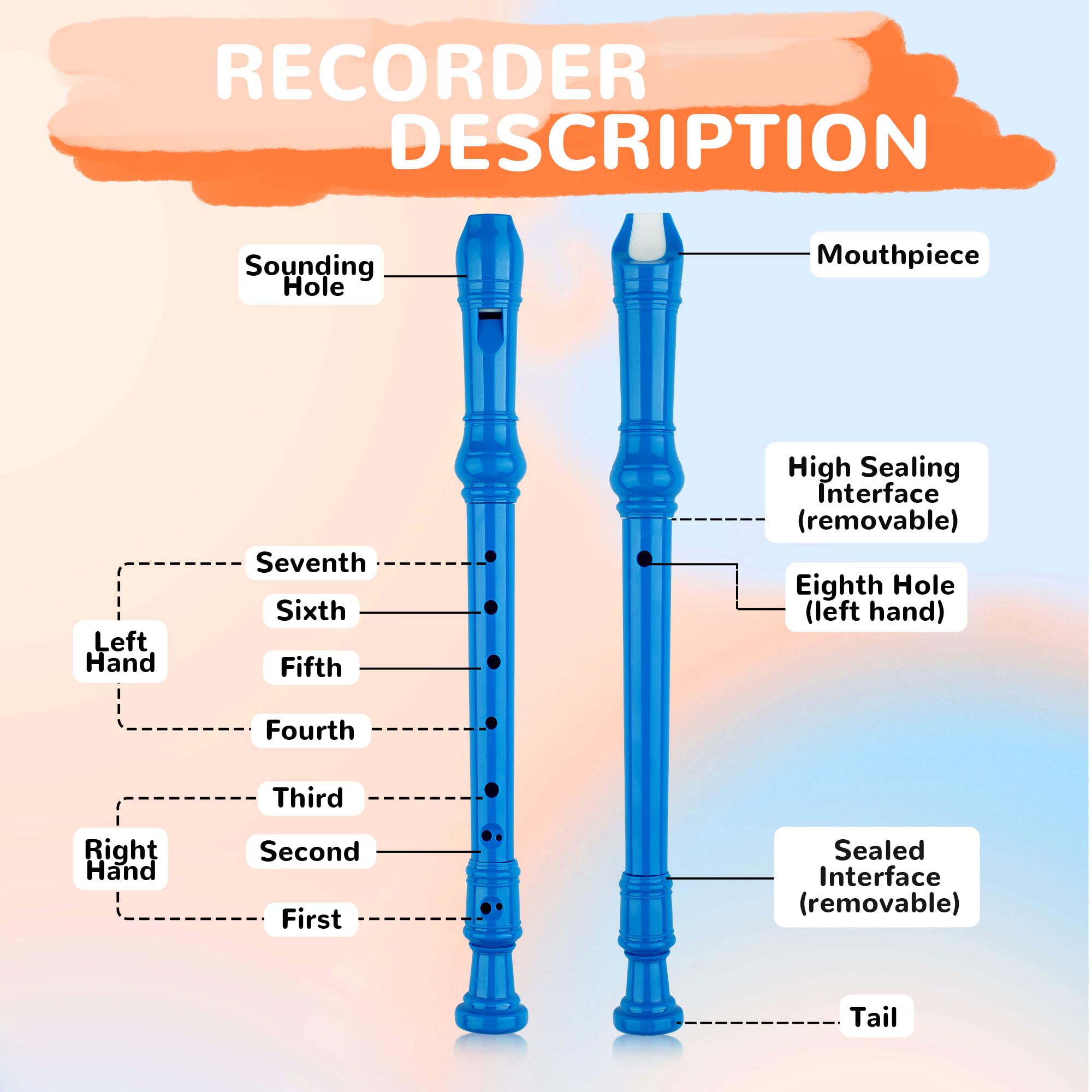 Snapklik.com : YONTY 8-Hole Soprano Descant Recorder Baroque Style Kids ...