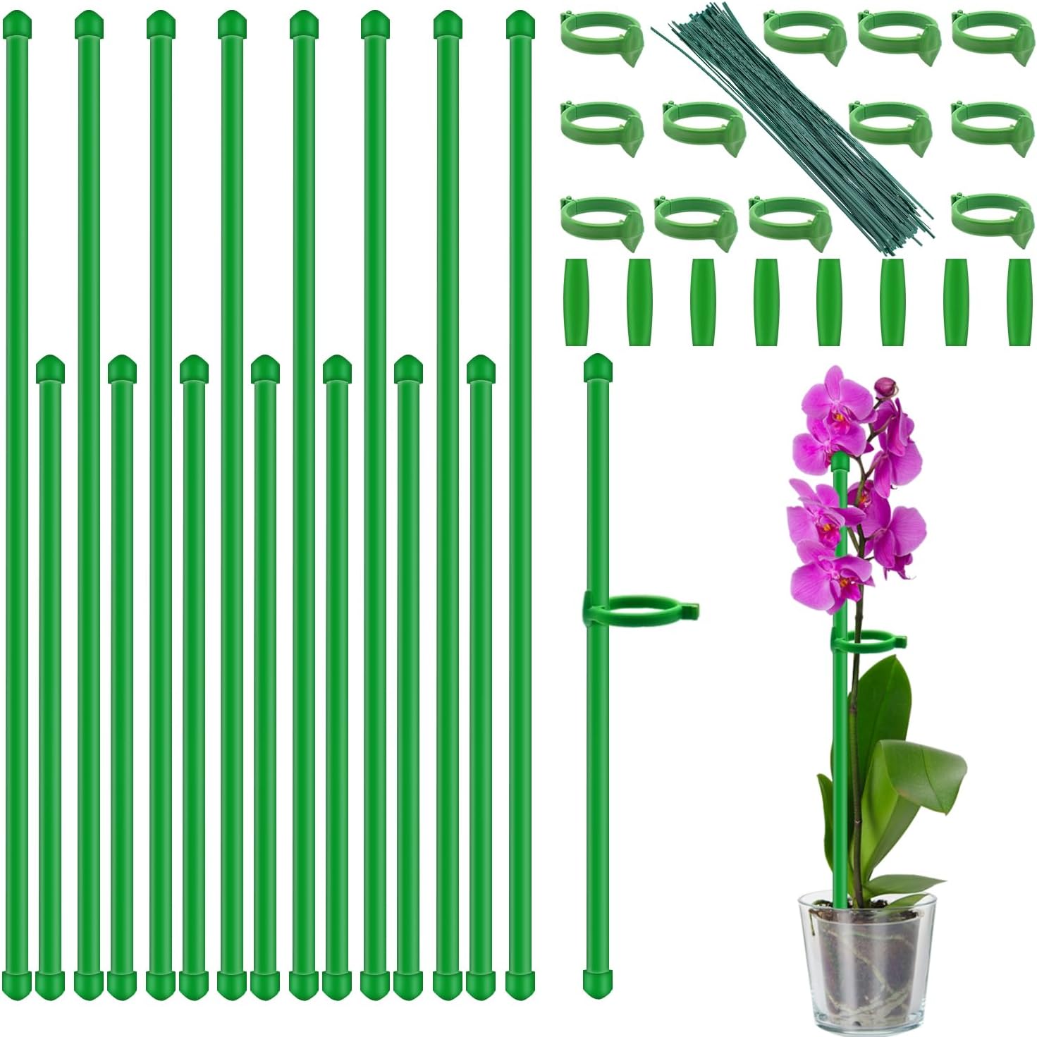 Amazon.com : 24 Pcs Adjustable Plant Support Stakes Garden Single Stem ...