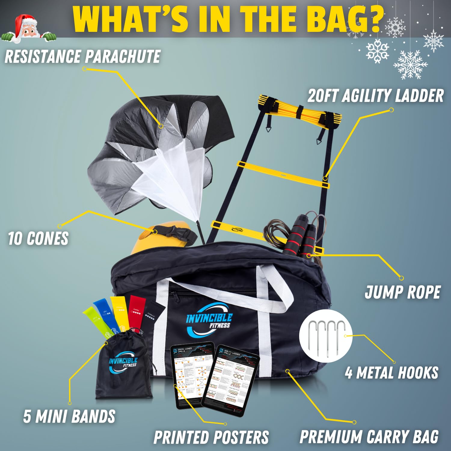 Snapklik.com : Invincible Fitness 20ft. Agility Ladder Set - Speed ...