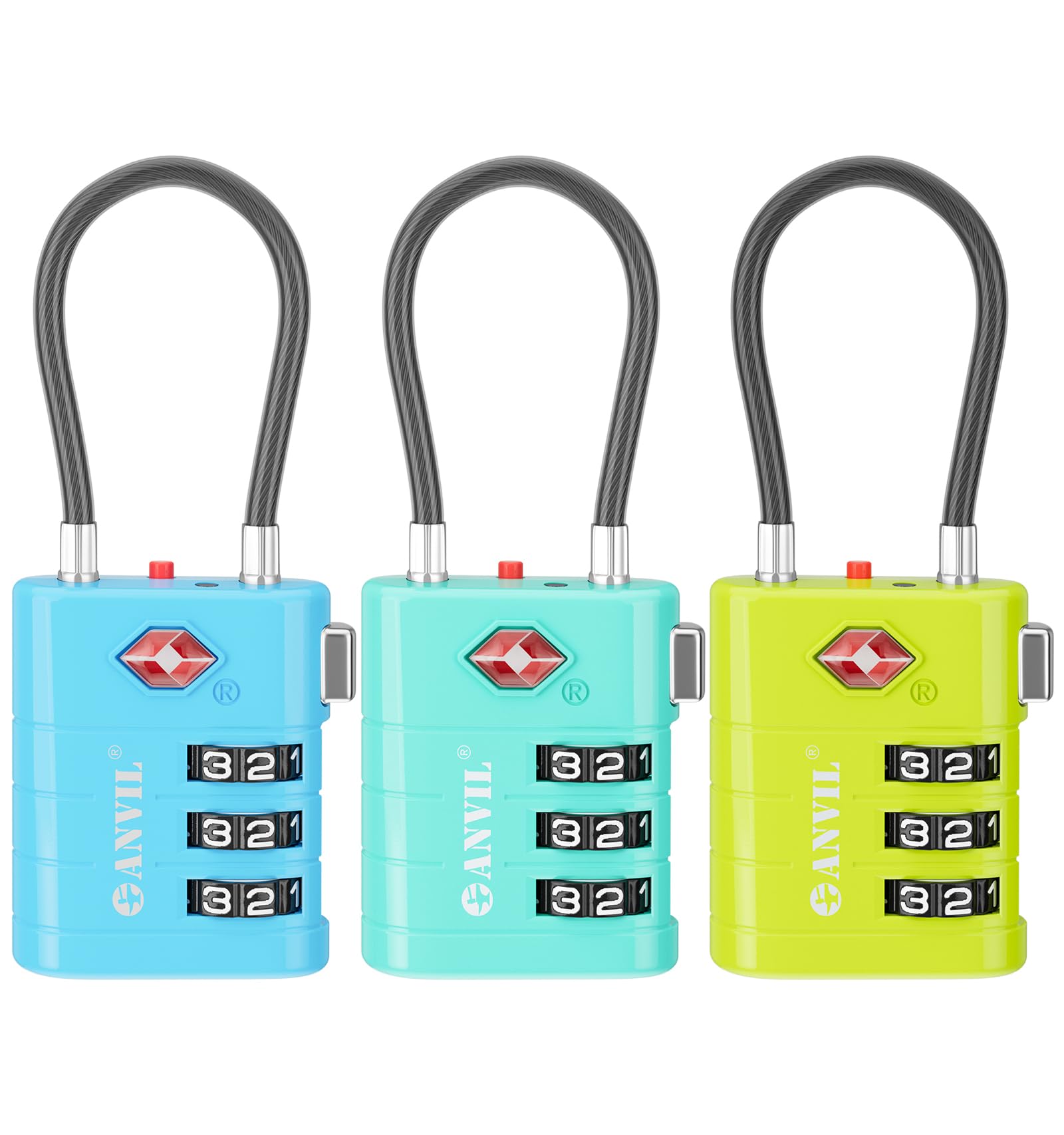 Amazon.com: ANVIL Luggage Locks, TSA Locks for Luggage, Advanced TSA008 ...