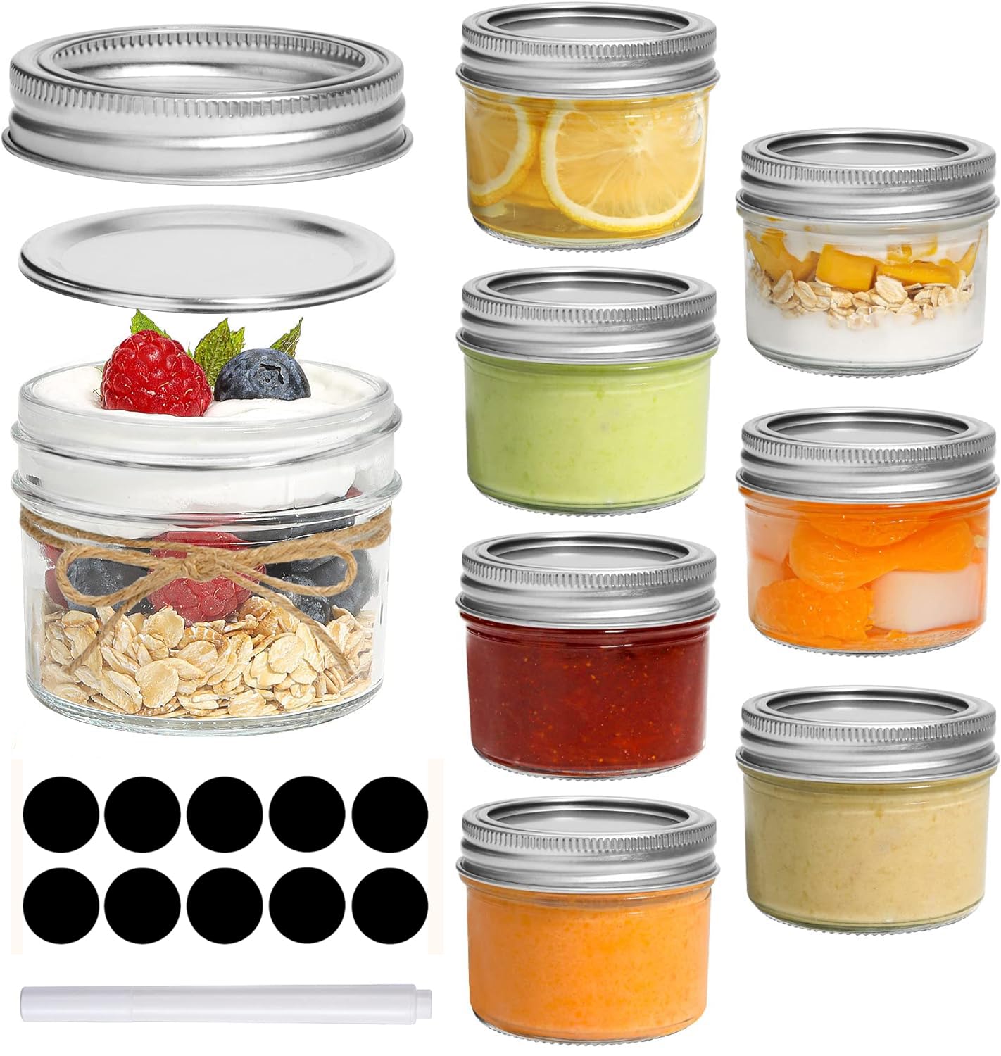 KITOME Mini Mason Jars with Lid, Glass Baby Food Container Jar with ...