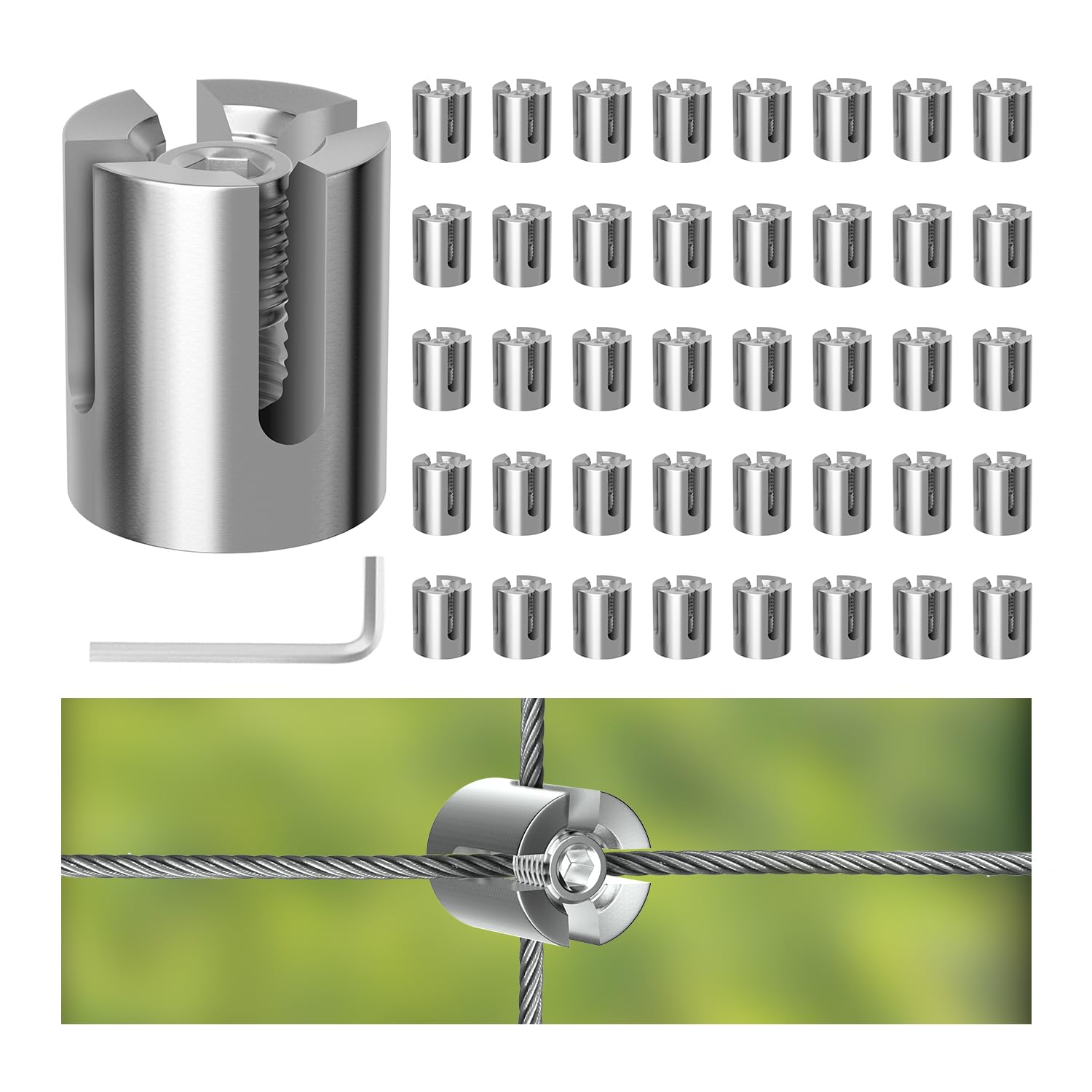 Snapklik.com : RiaYer 40 Pack Wall Trellis Wire Clamps & Cross Cable ...