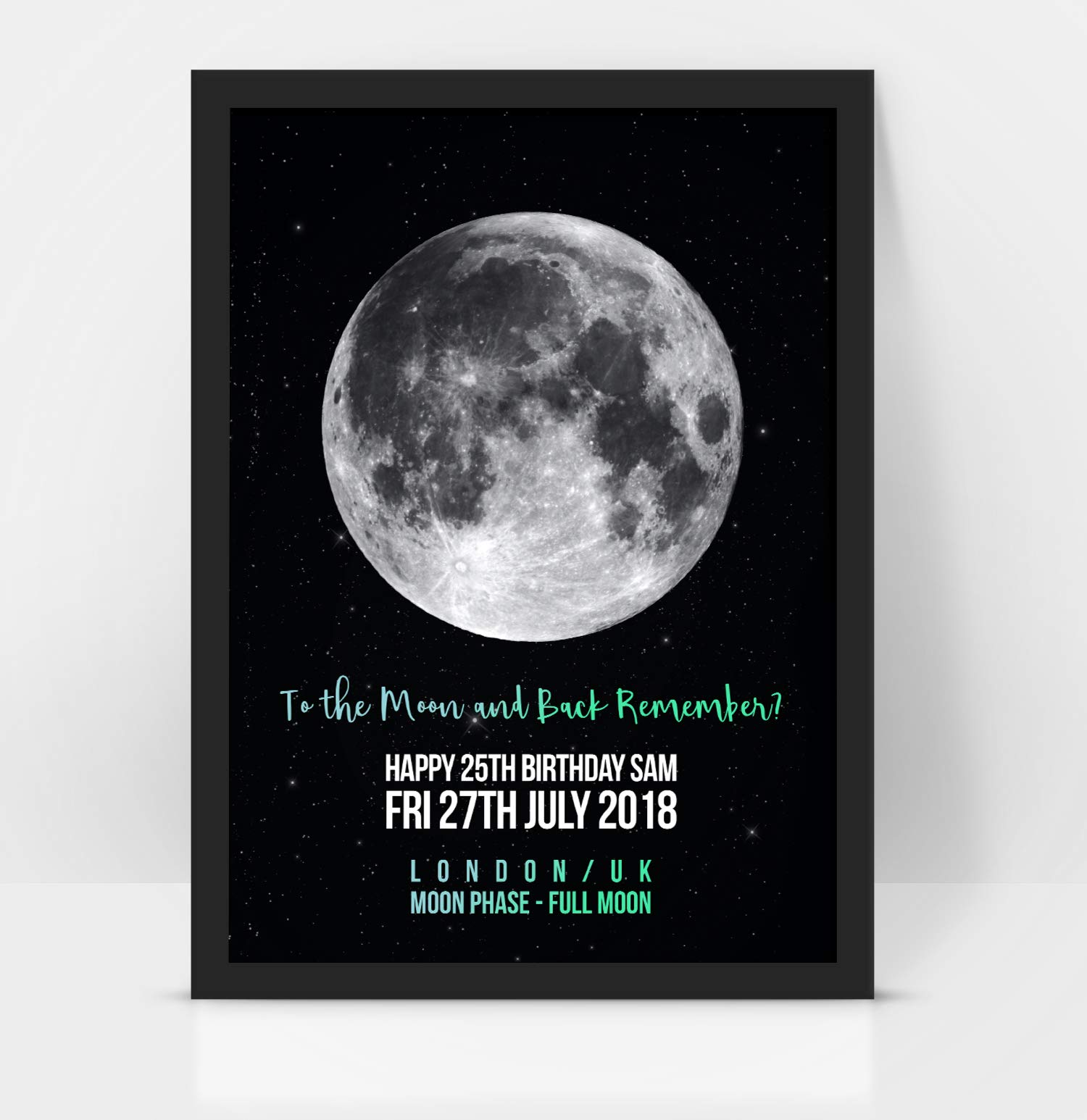 forefrontdesigns Personalised Moon Phase Poster Print Framed/Unframed ...