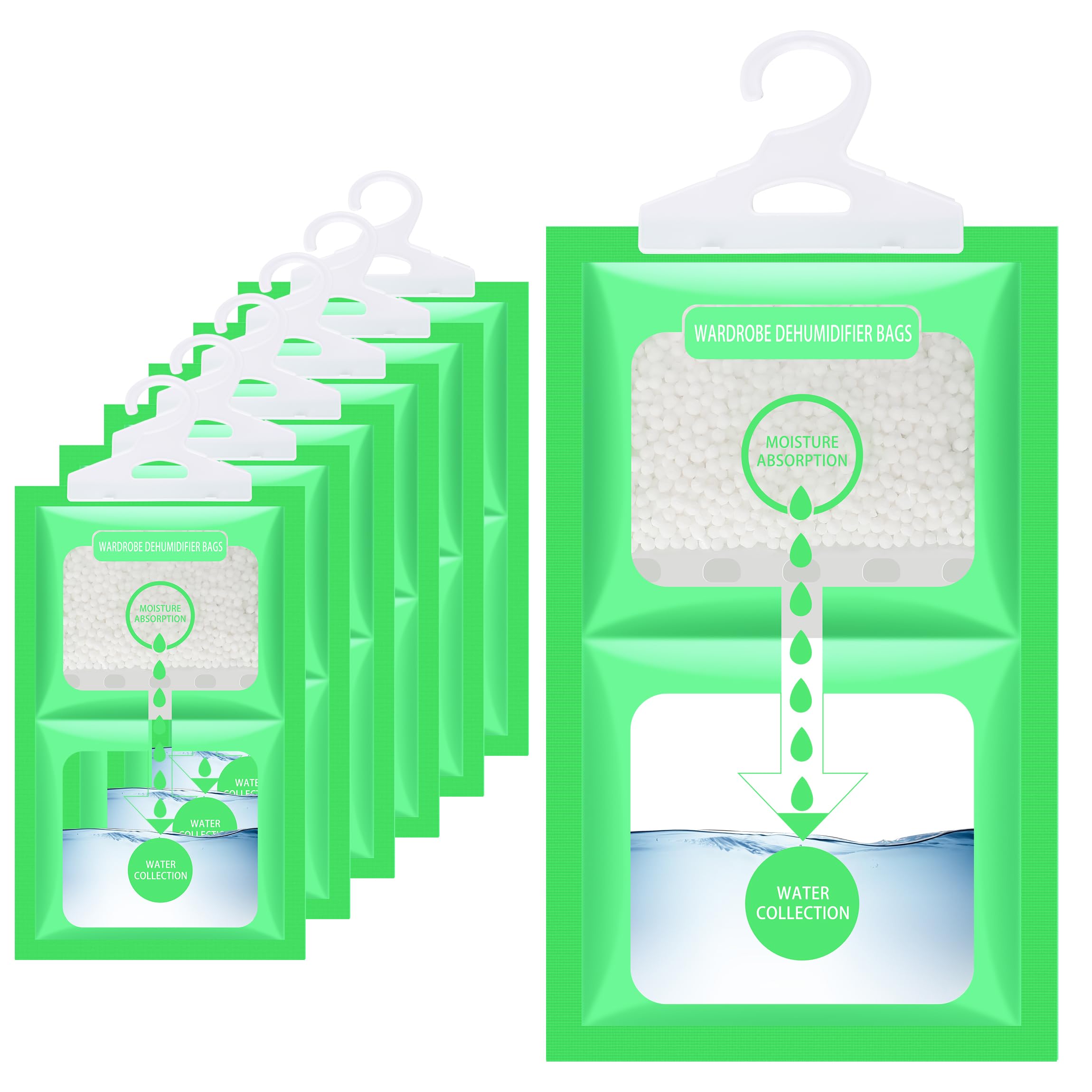 Wardrobe Dehumidifier Bag 6 Pack Moisture Absorbers, Hanging Interior ...