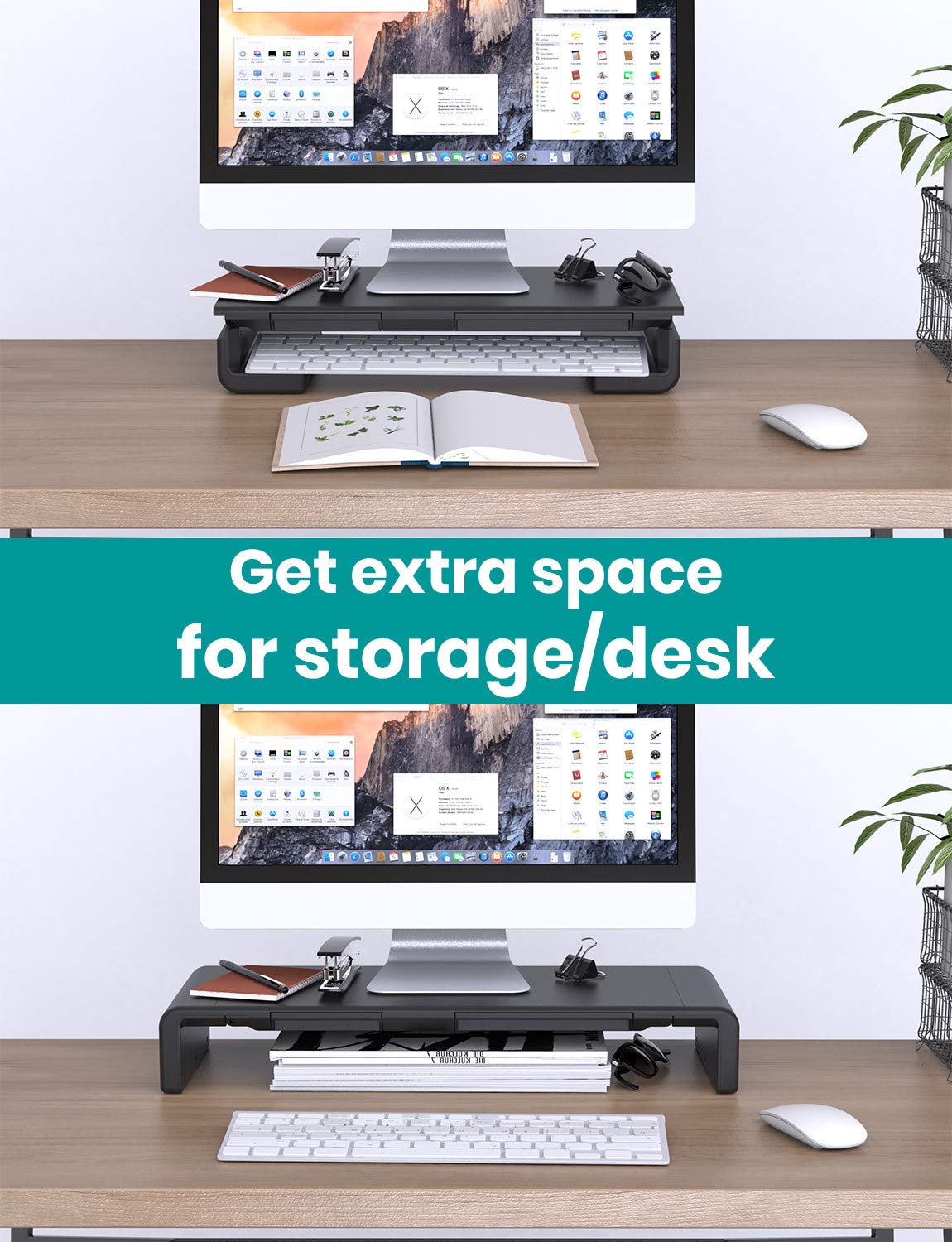 Monitor Stand Riser, Klearlook Maximized Clarity Foldable Computer ...