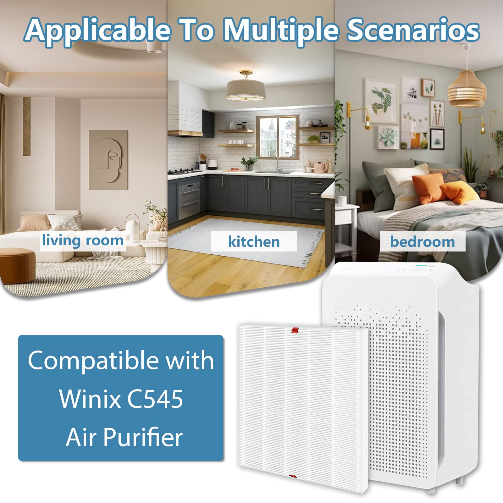 C545 Replacement Filter Compatible for Winix C545 Air Puri-fier H13 ...