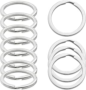 Amazon.com: 5pcs Round Stainless Steel Highly polished Flat Split Key ...