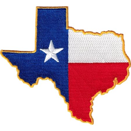 Amazon.com: Texas Shape Flag Embroidered Patch Lone Star State Iron-On ...