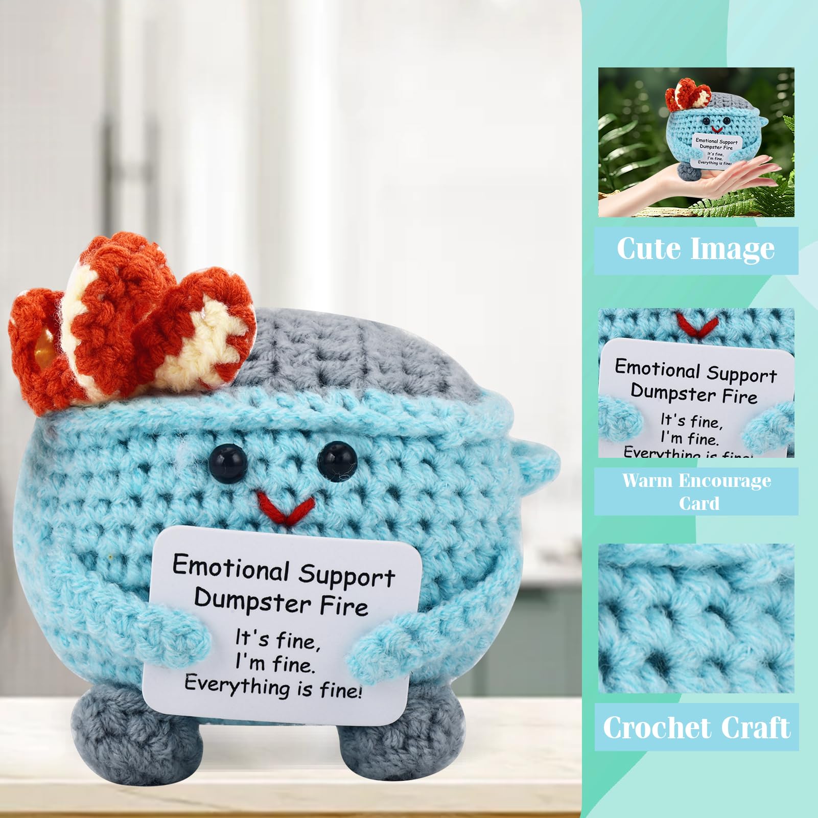 Snapklik.com : Tmtains Emotional Support Dumpster Fire Crochet Dumpster ...
