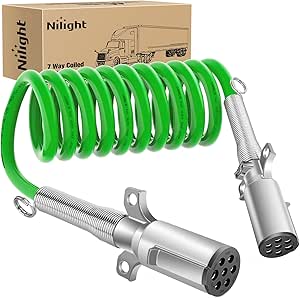Amazon.com: Nilight 12FT 7 Way Coiled ABS Cord Heavey Duty Zinc Die ...