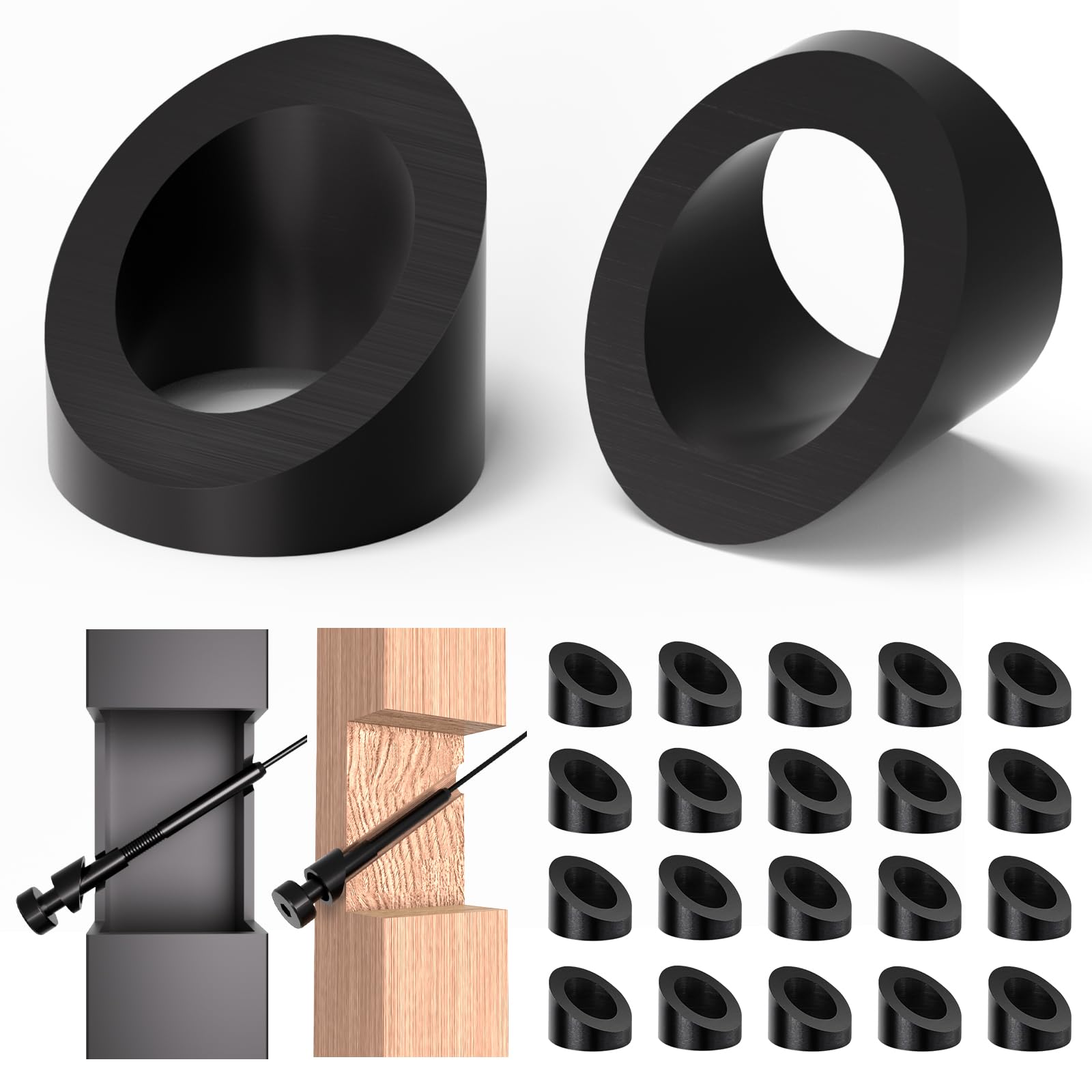 Snapklik.com : Gyykzz 20Pack Black PVD Technology 33 Beveled Angle ...