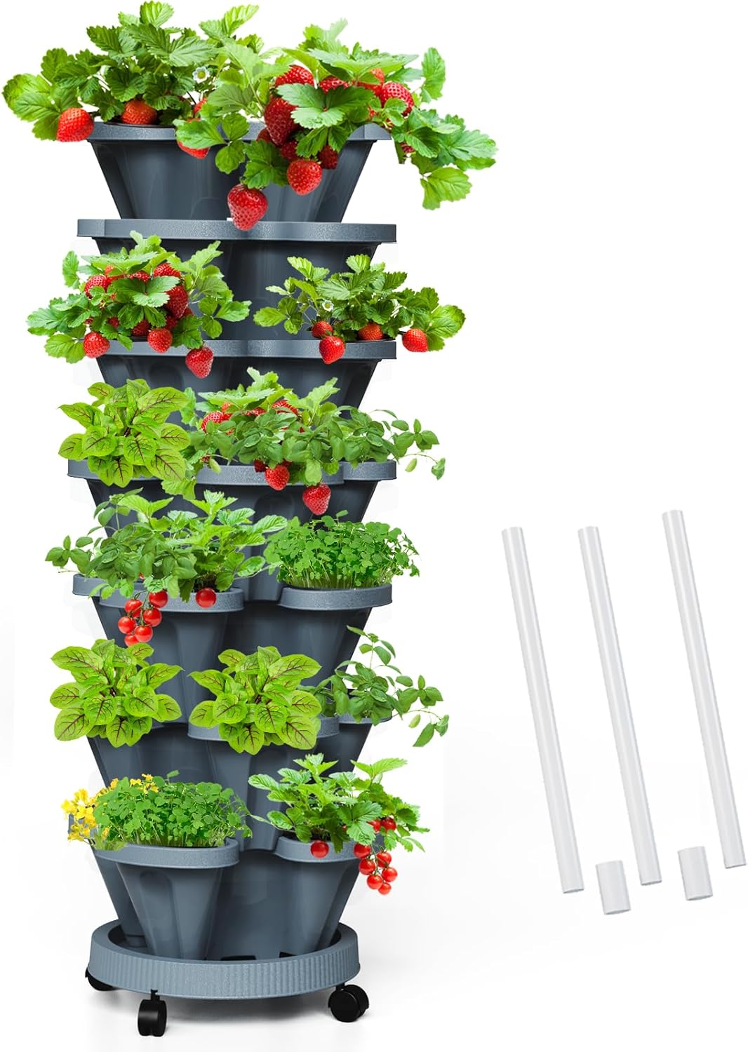 Amazon.com : Tectsia Strawberry Vertical Planters Tower Garden, 7 ...