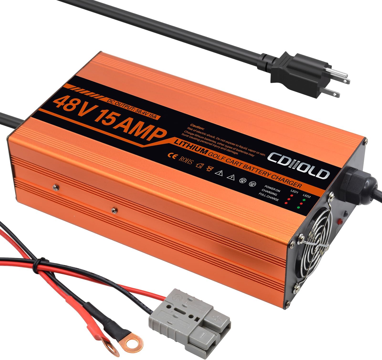 Amazon.com: 48 Volt Lithium Battery Charger for Golf Cart. 15 AMP ...