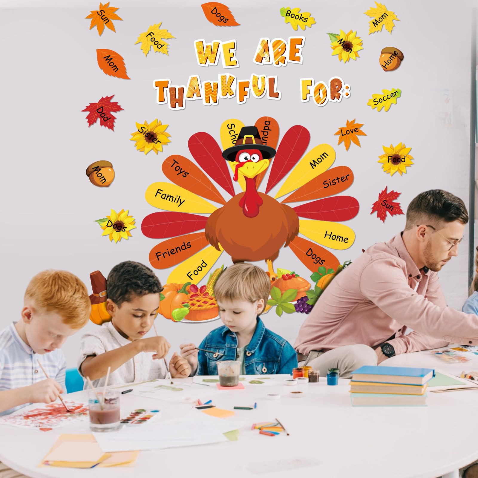 Snapklik.com : 48 Pcs Magnetic Thanksgiving Bulletin Board Decorations ...