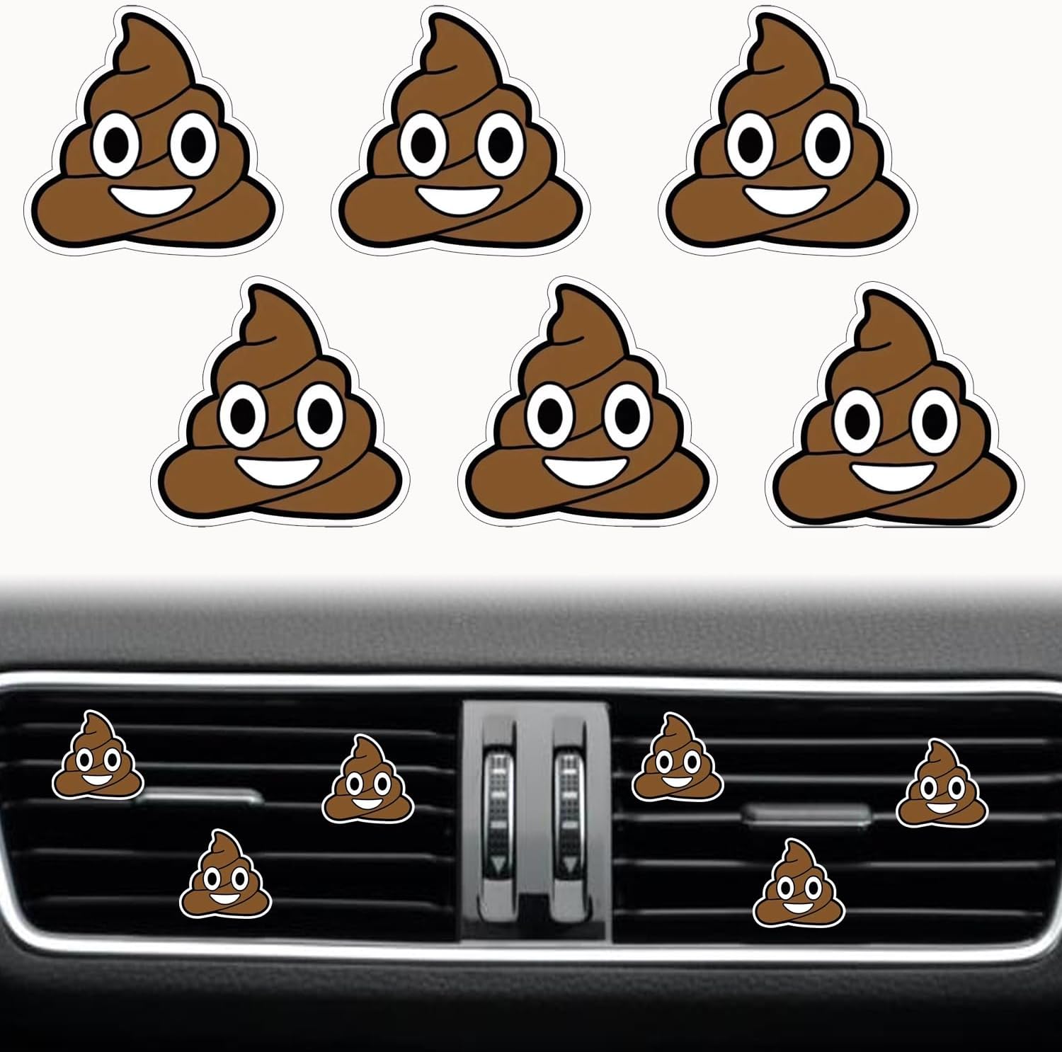 Amazon.com: Funny Poop Air Vent Clips - 6 Pcs Face Car Air Fresheners ...