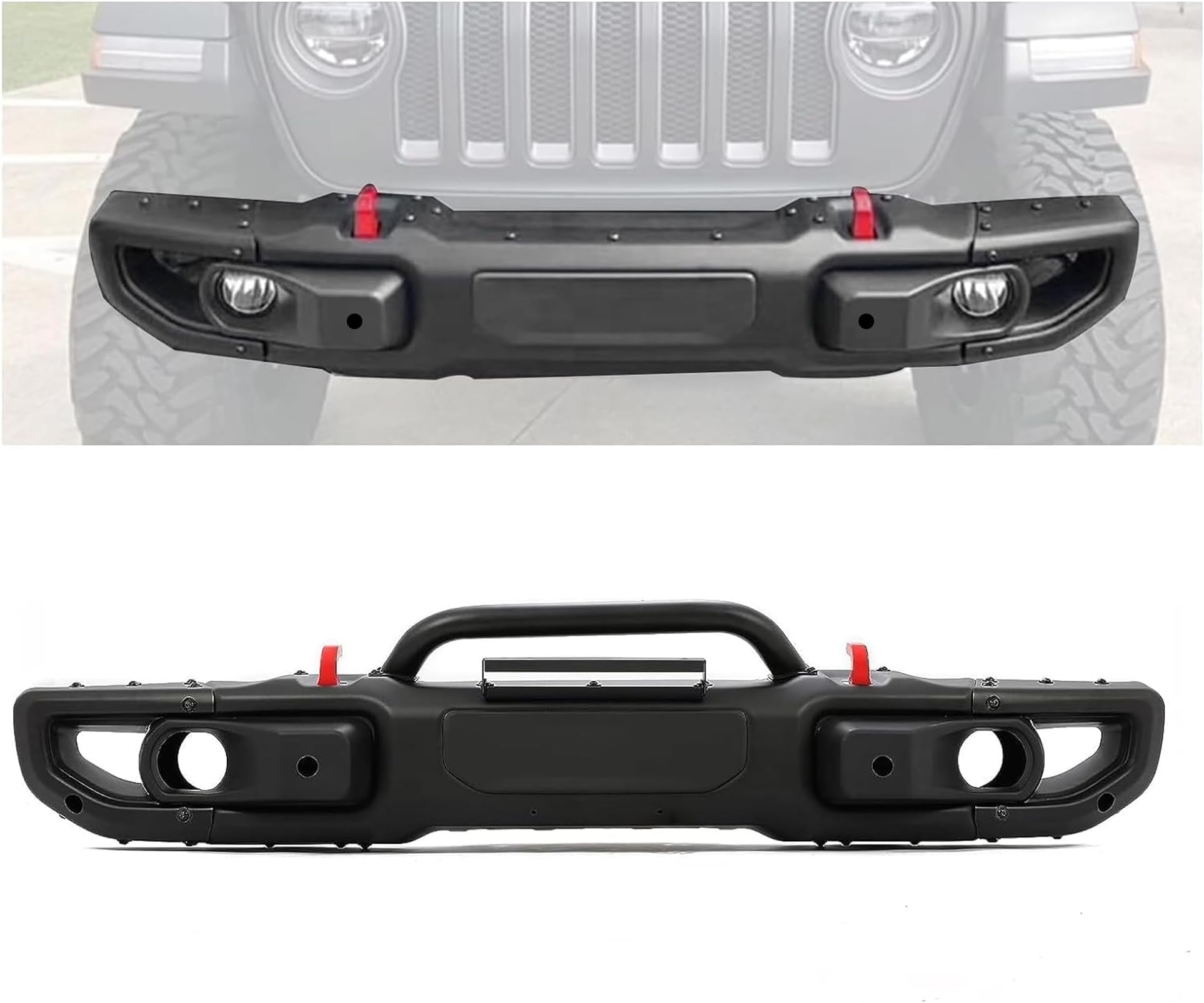 Amazon.com: HECASA Front Bumper Compatible with 2018-2023 Jeep Wrangler ...