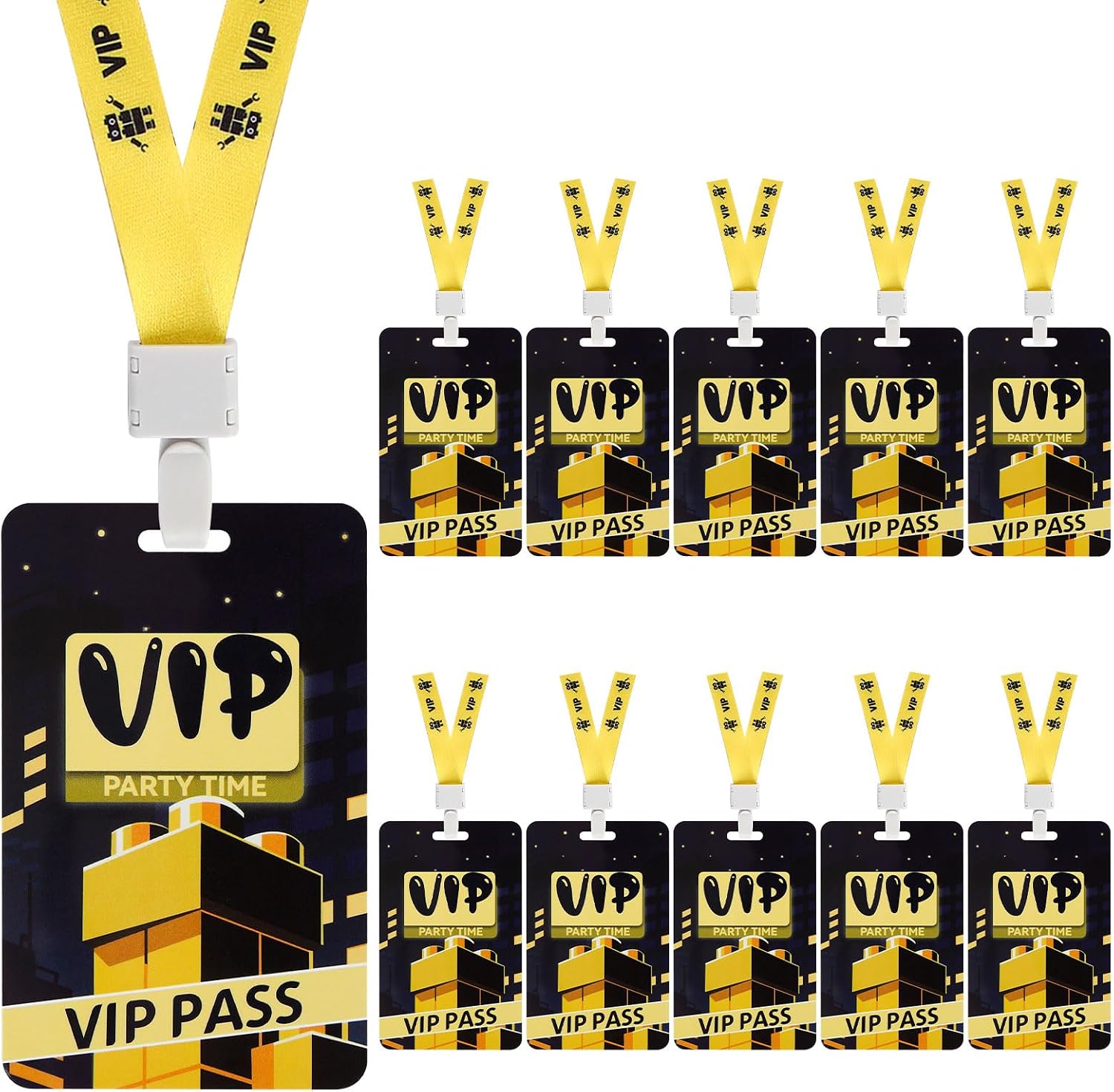 Amazon.com : 10 Sets Building Blocks Pass Cards with Badge lanyards ...